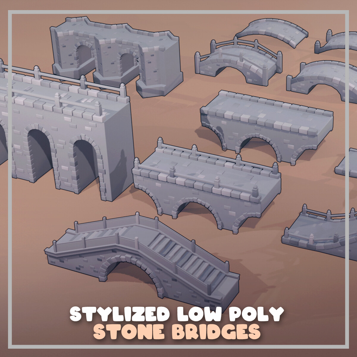 Joao Paulo - Stylized Low Poly Stone Bridges