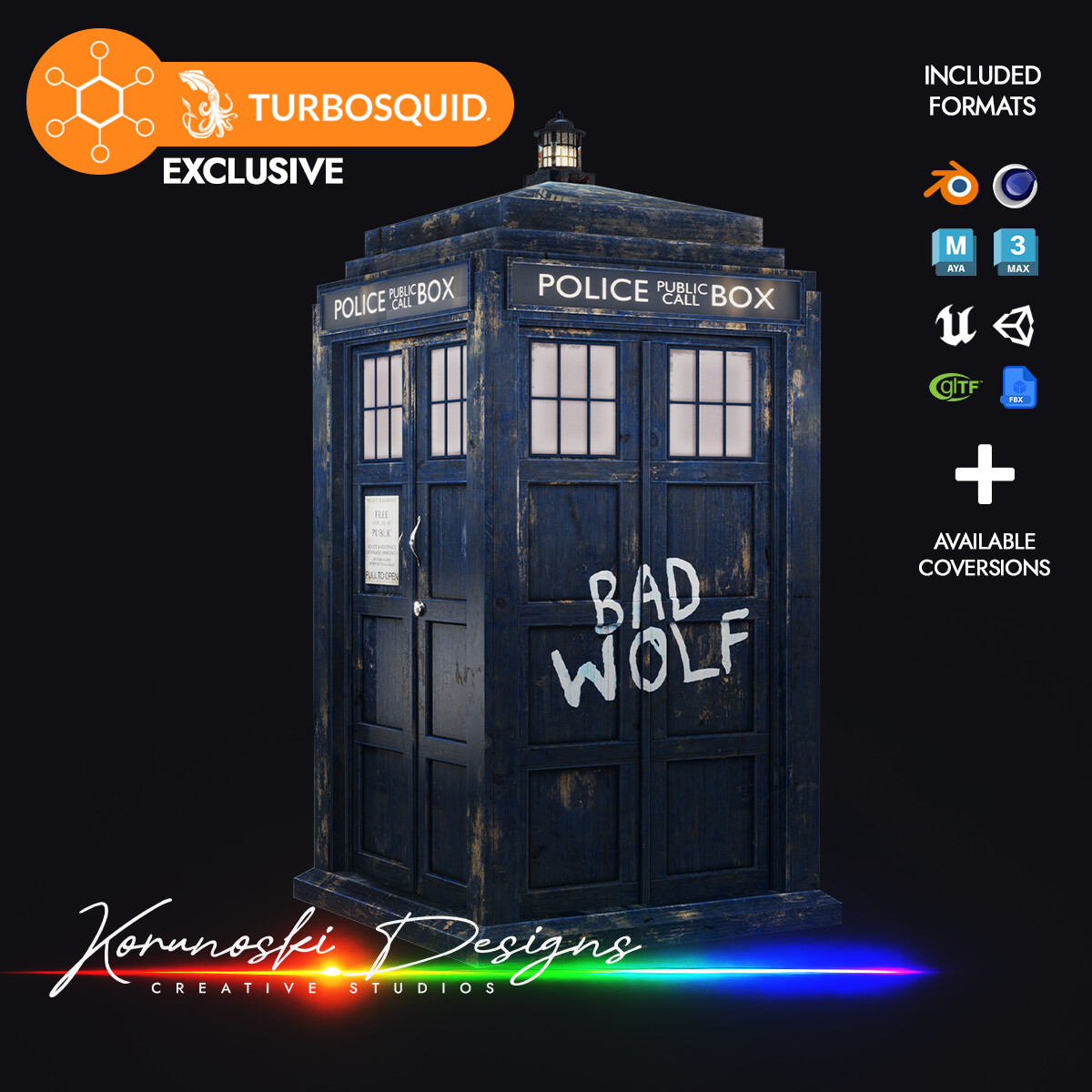 ArtStation - Tardis 2005 Destroyed Bad Wolf Version
