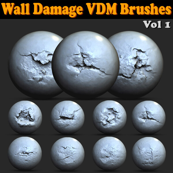 ArtStation - Wall Damage VDM Brushes Vol 1