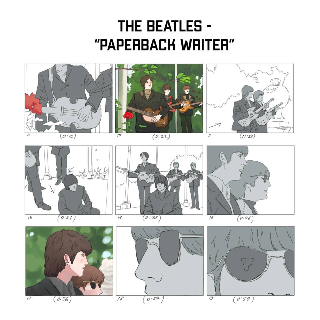 ArtStation - The Beatles "Paperback Writer" - Storyboard