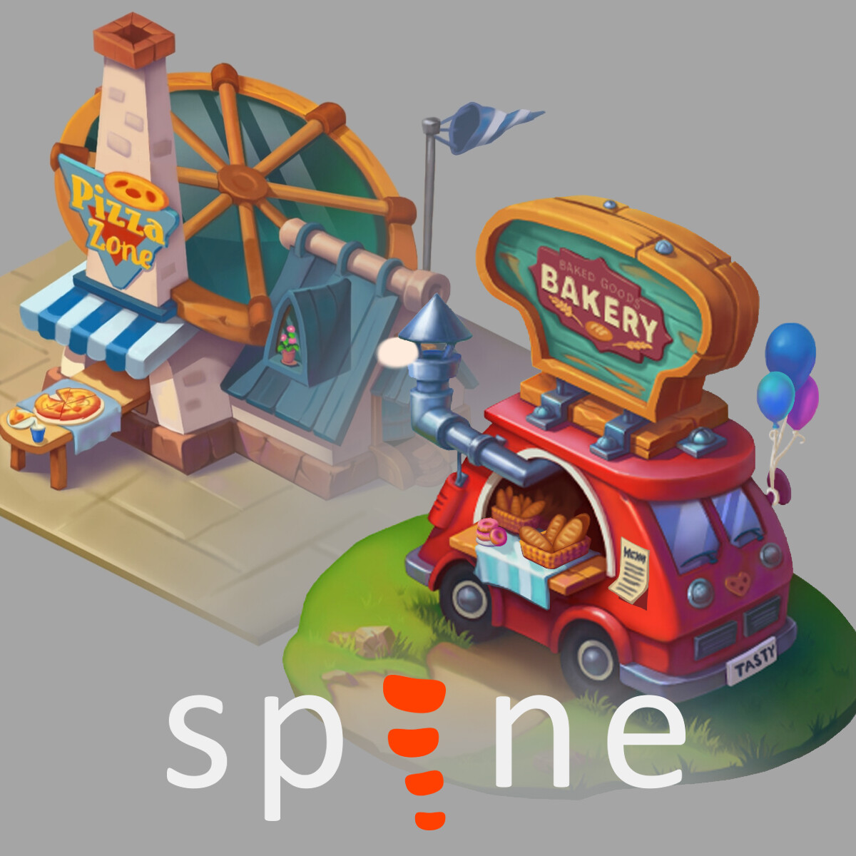 ArtStation - 🍕Street food🍕 - Spine Animation