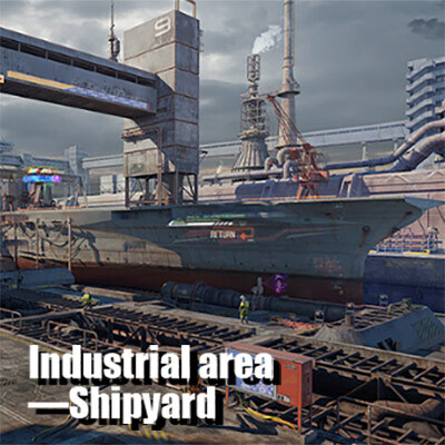 ArtStation - industrial area——Shipyard