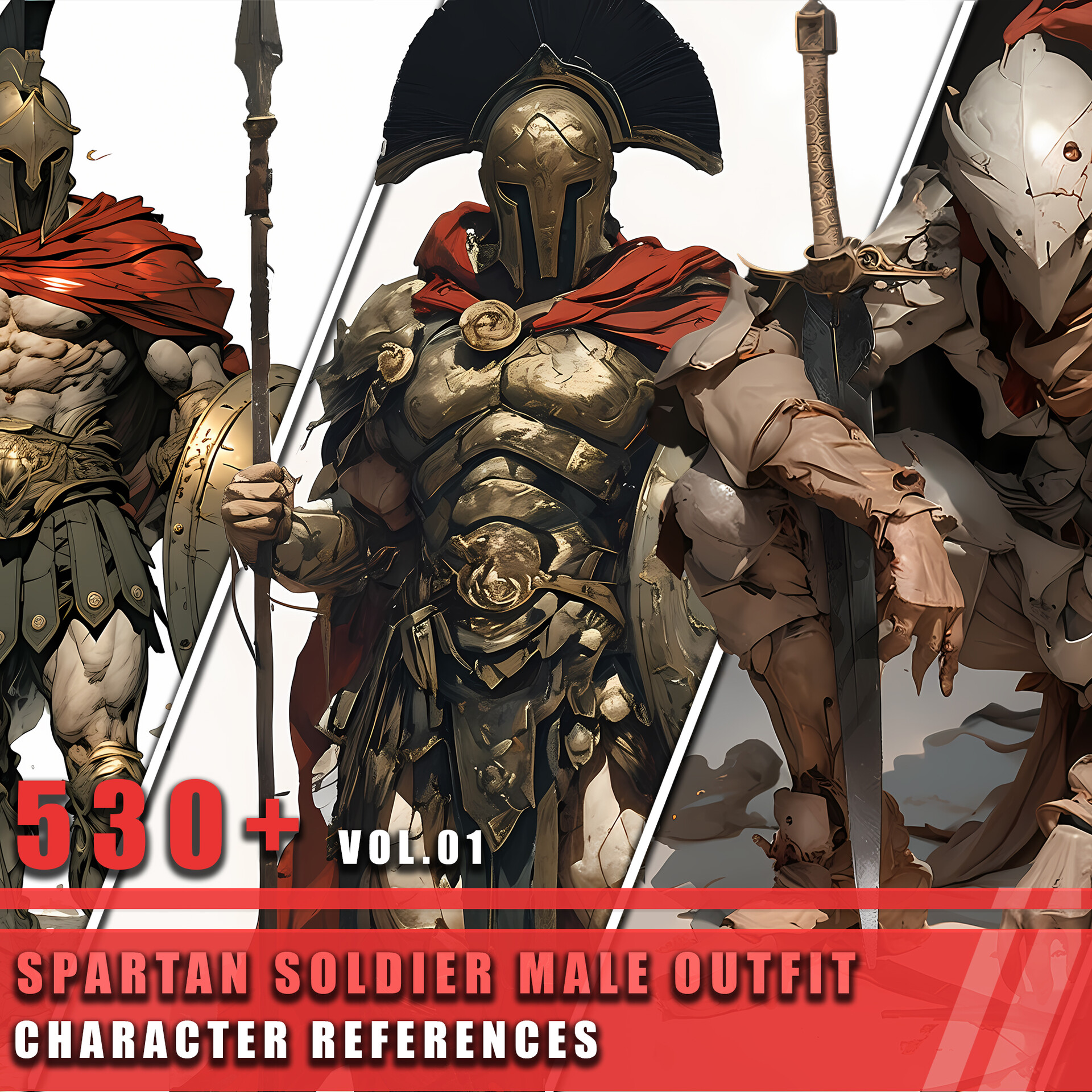 ArtStation - 530+ Spartan Soldier Male Outfit - Character References Vol.01