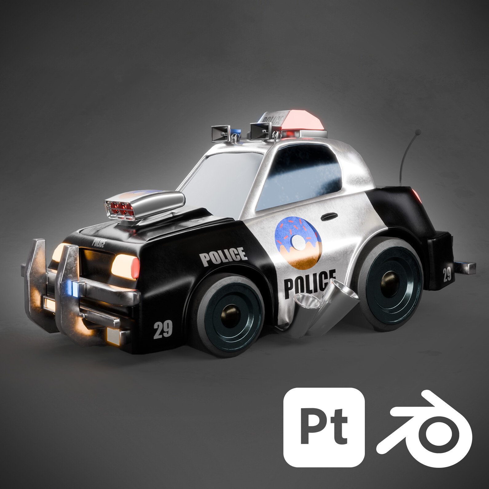 ArtStation - Cartoon Police Car