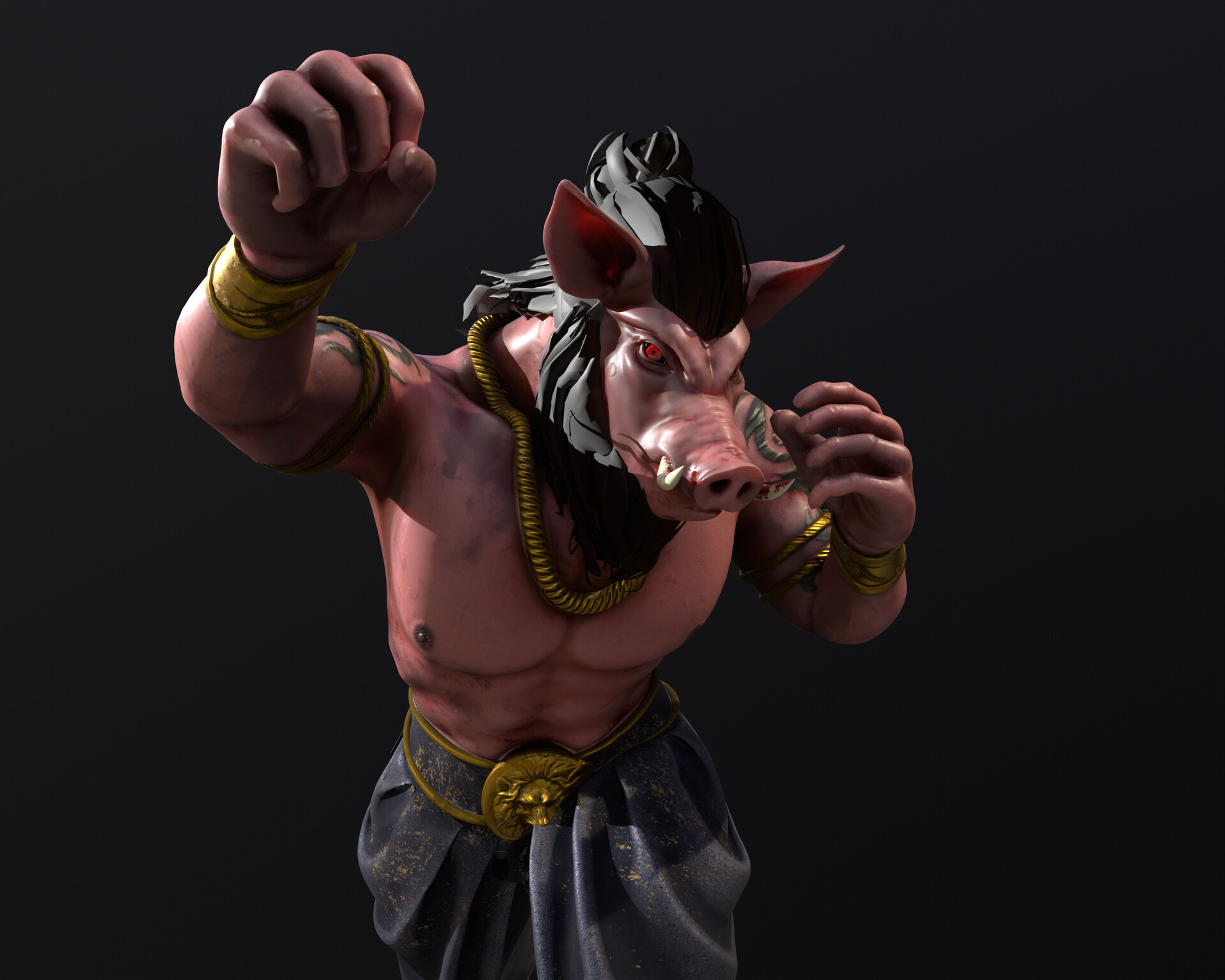 ArtStation - Asur (Pig head human)