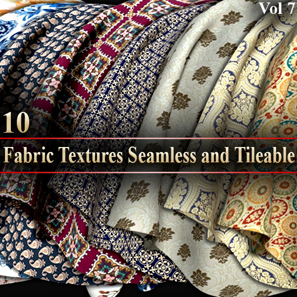 ArtStation - 10 Fabric Patterns Seamless and Tileable Vol. 7