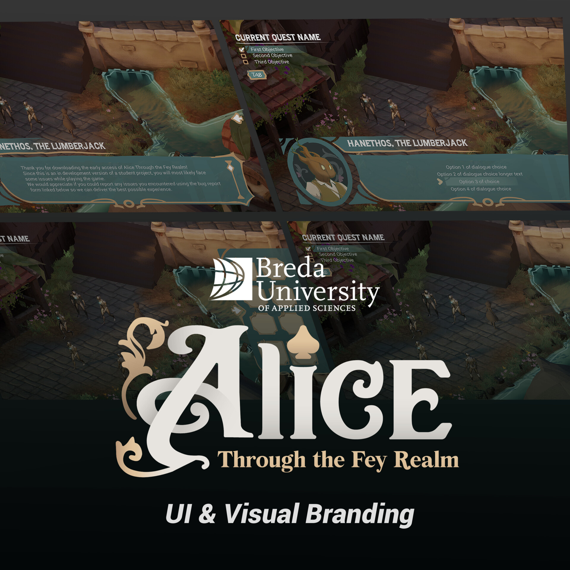 ArtStation - Alice Through the Fey Realm - UI mockups & Visual Branding