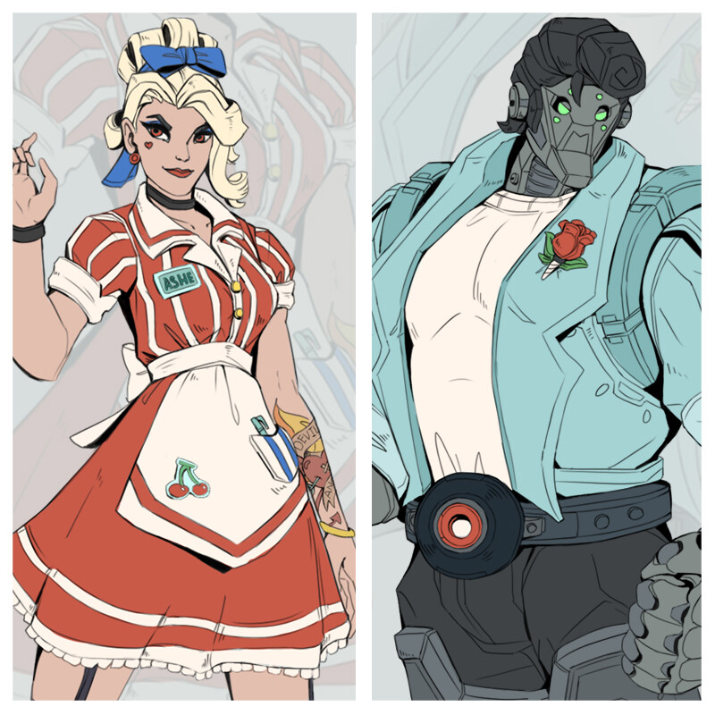 ArtStation - Overwatch 50's Ashe Fan Skin