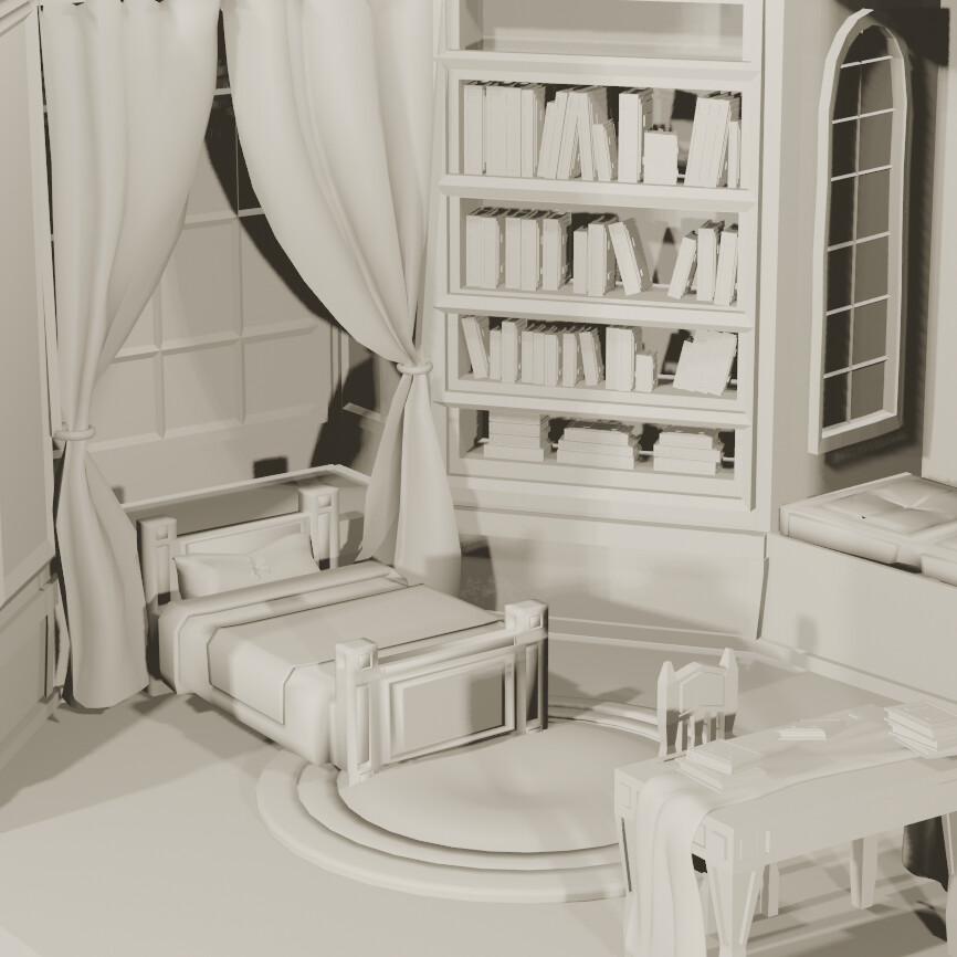 ArtStation - 3D Interior topology practice