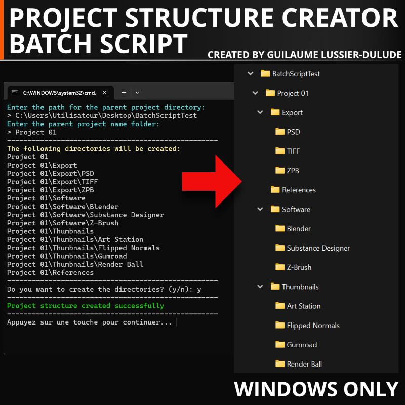 ArtStation - Project Structure Creator - Batch Script