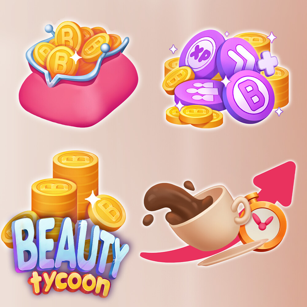 ArtStation - Beauty Tycoon - UI icons