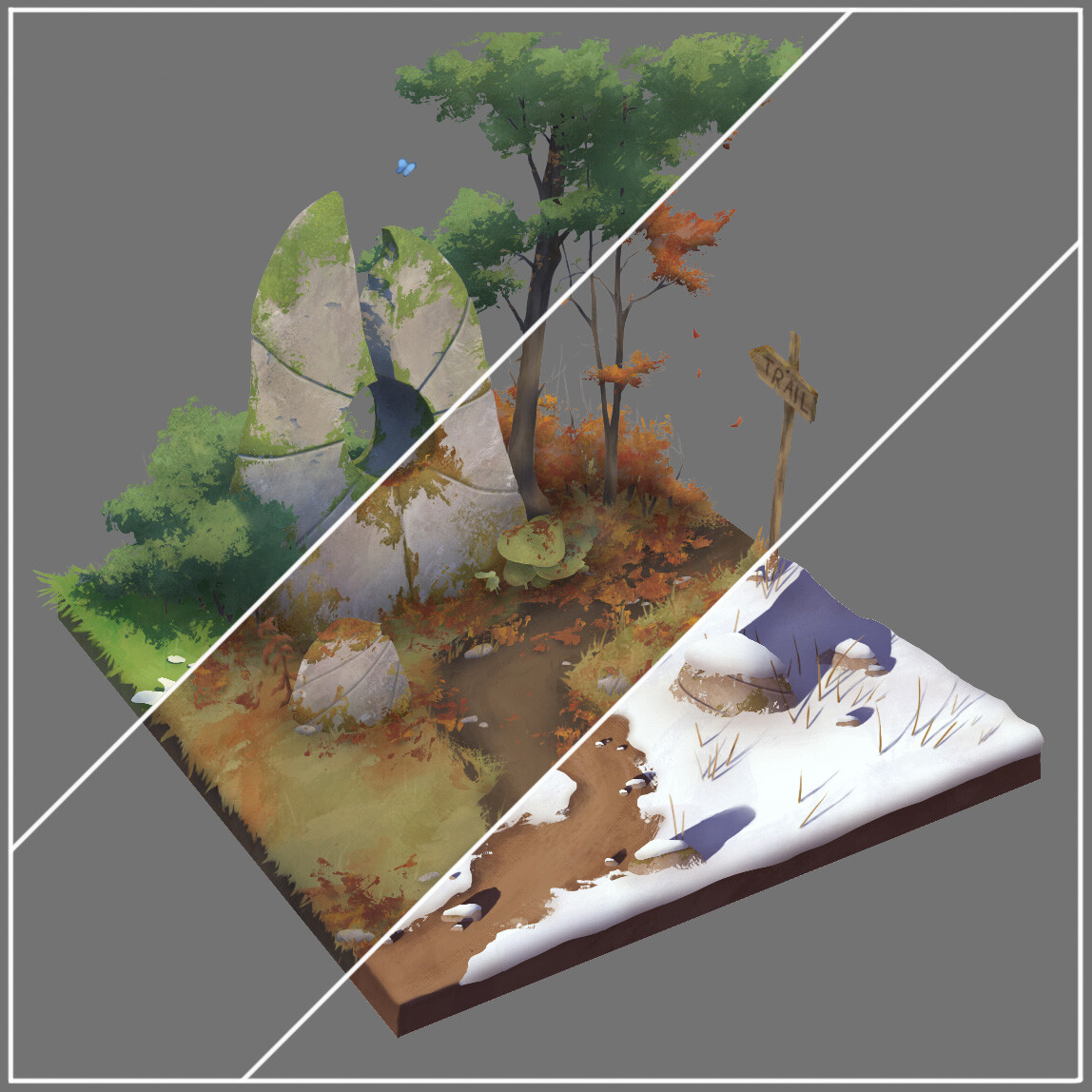 ArtStation - Diorama's seasons