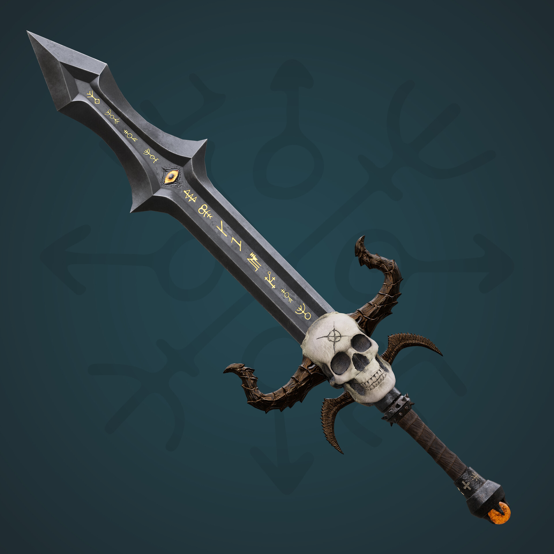 ArtStation - Deimos - Demon hunter sword