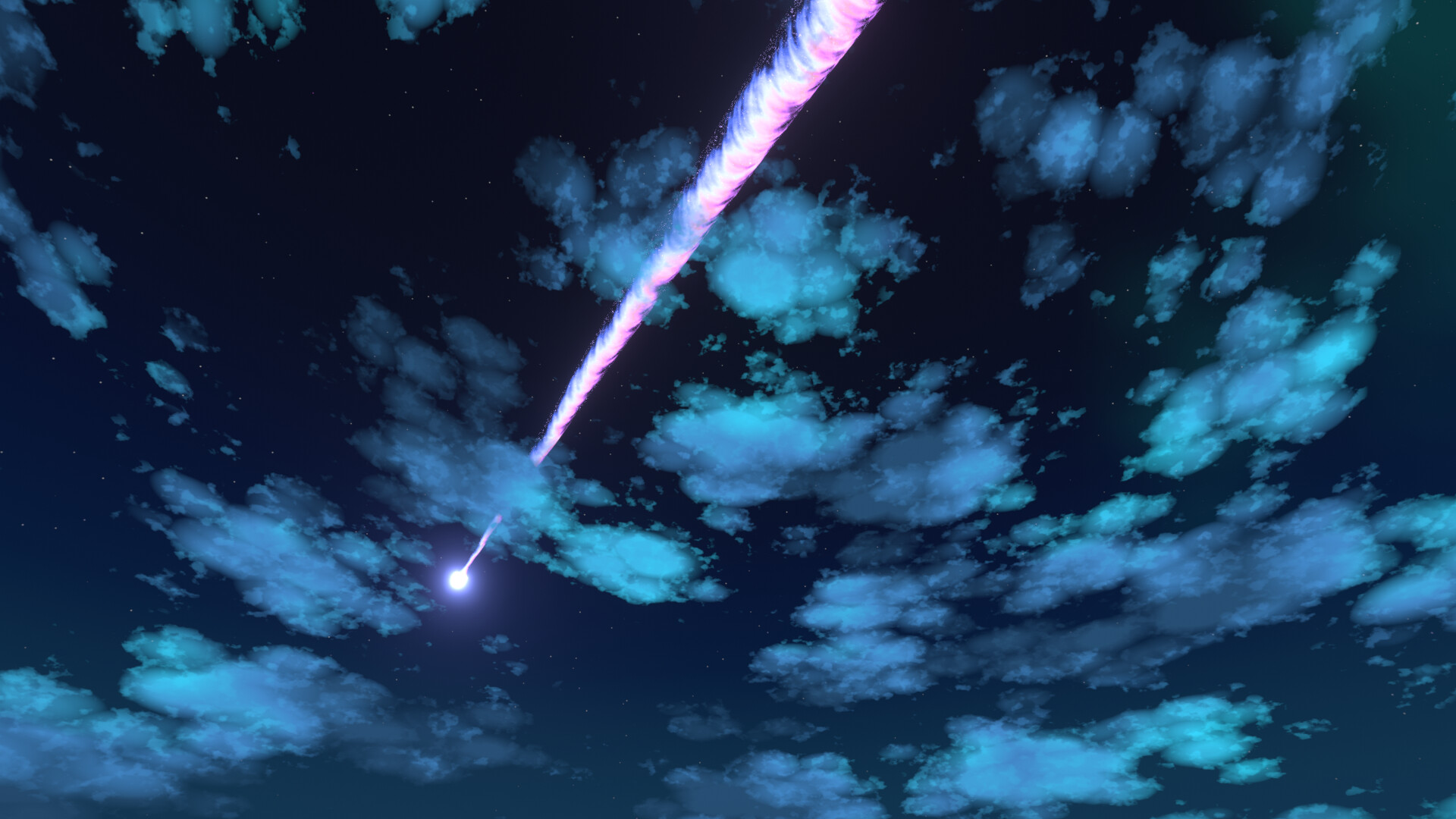 ArtStation - Meteor scene from the anime movie "Your Name" using Blender.