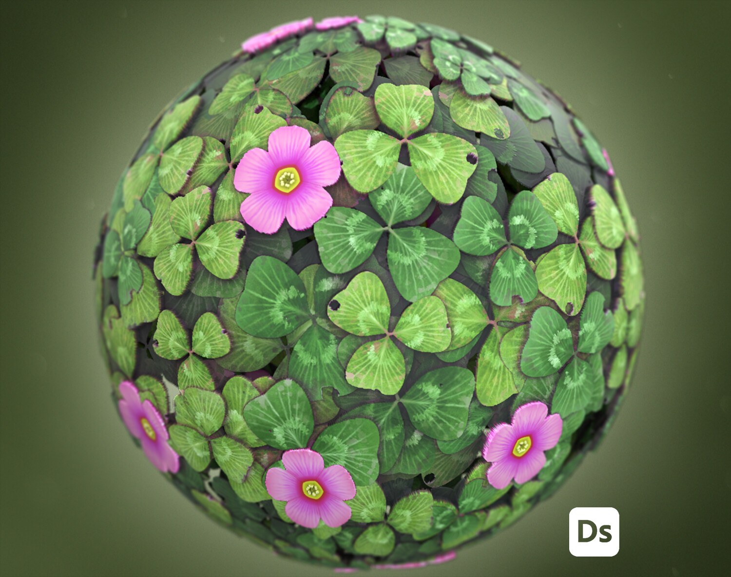 ArtStation - Stylized clover field