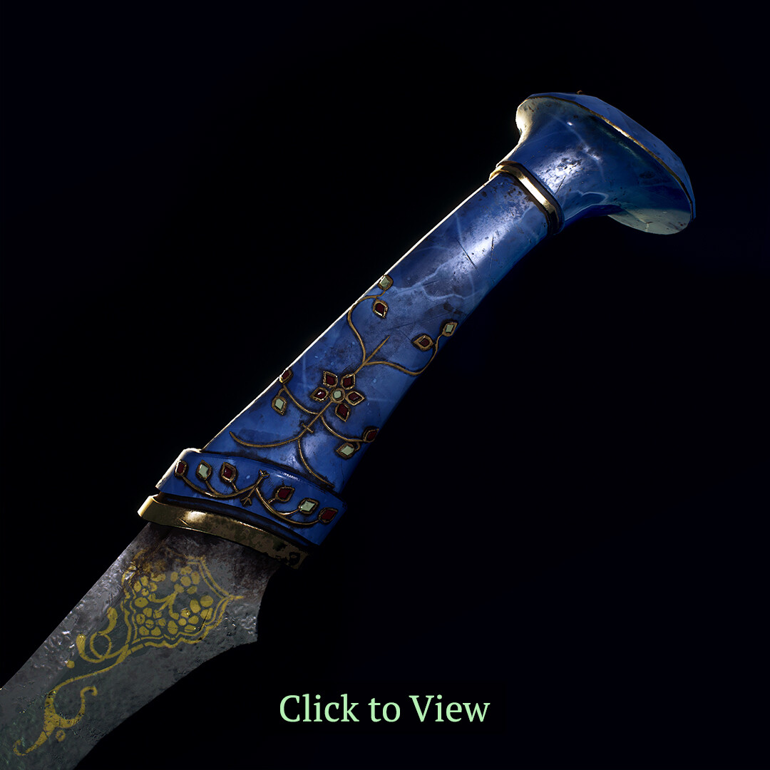 ArtStation - Scimitar with Celestite Gem Hilt - Weapon Prop