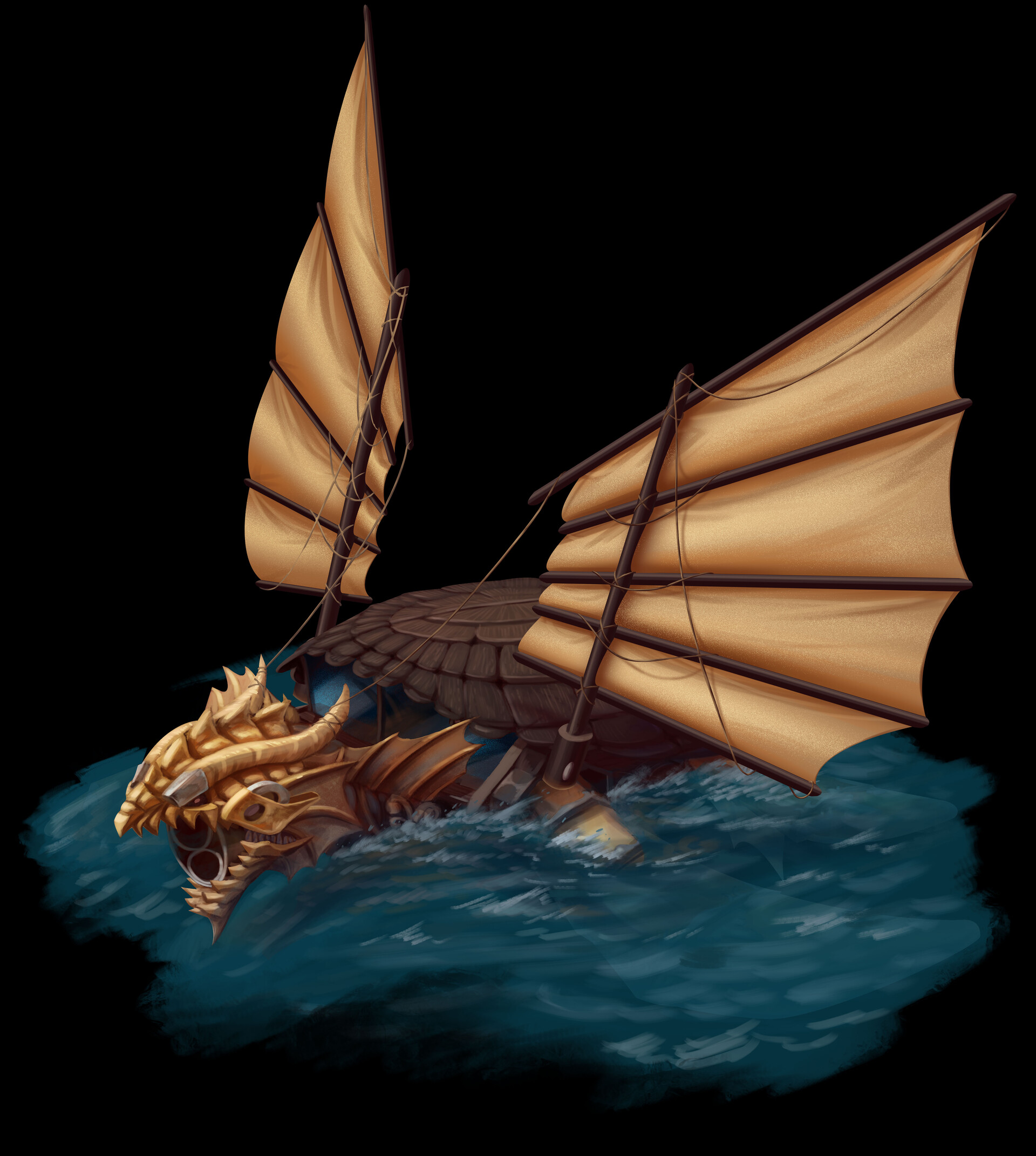 ArtStation - Dragon-turtle Submersible
