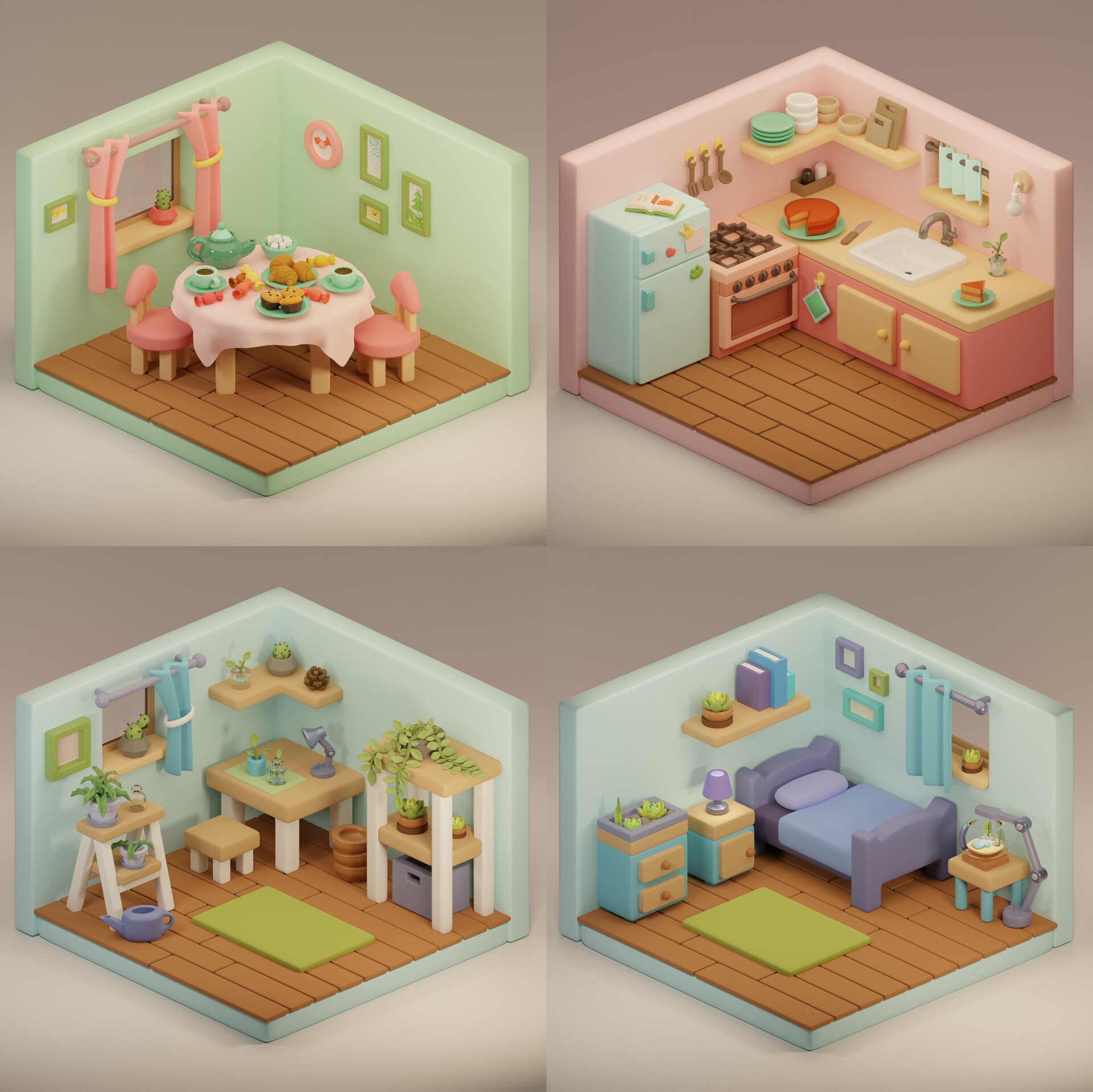 ArtStation - Few 3d rooms