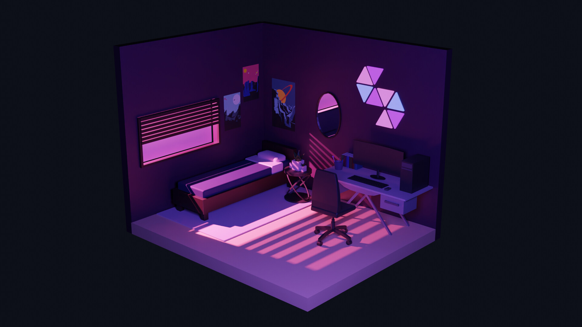 ArtStation - Low Poly Bedroom