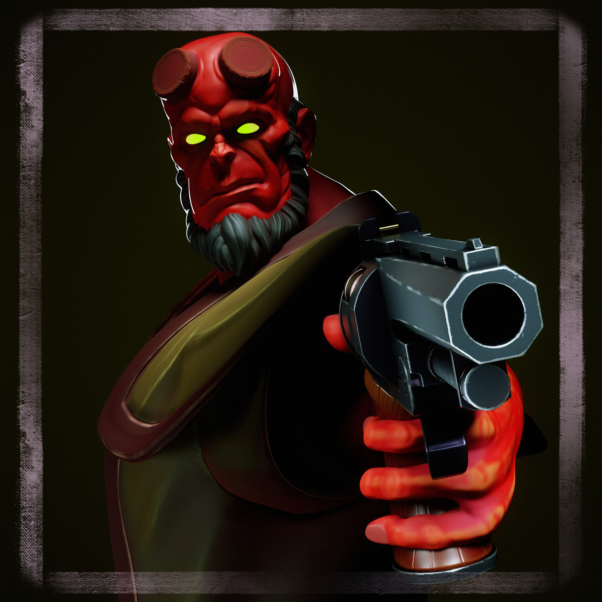 ArtStation - Hellboy fanart, Low Poly, Game-ready model