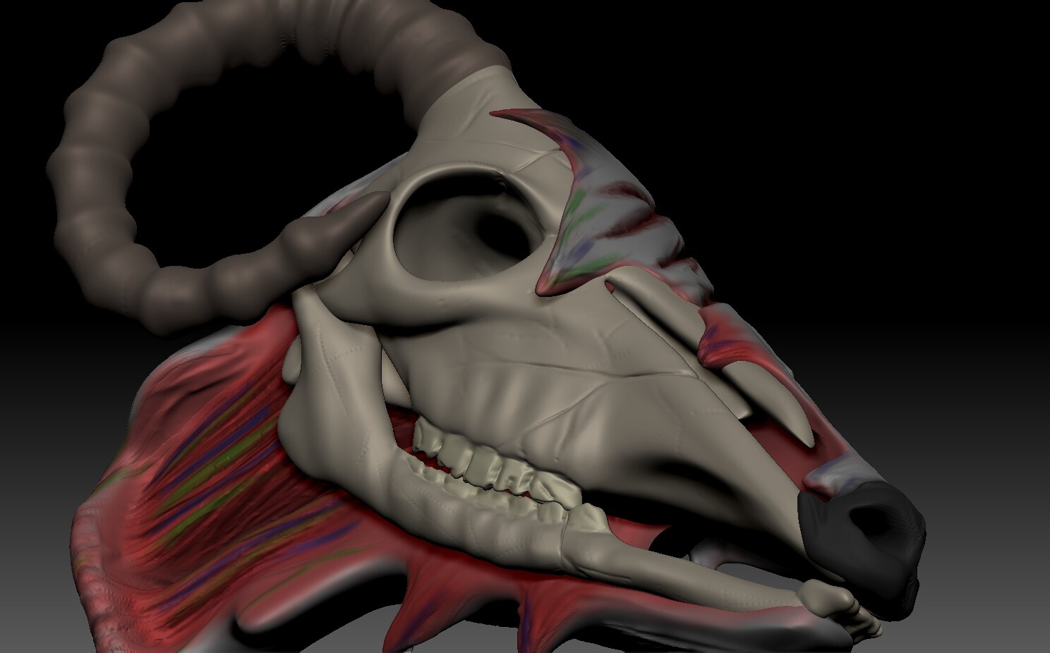 ArtStation - Zombie Ram Head