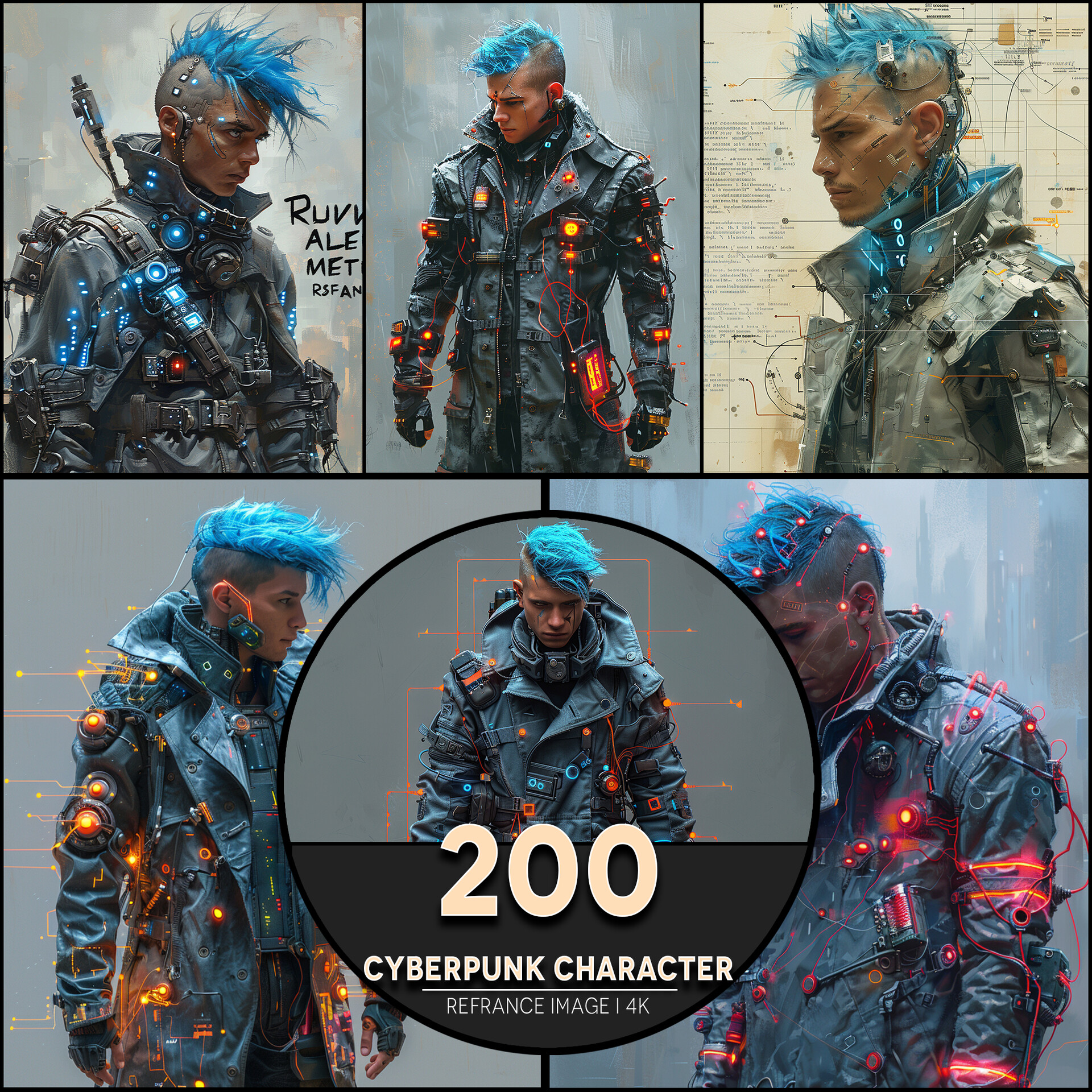 Pixel Ref - Cyberpunk Character 4K Reference/Concept Images