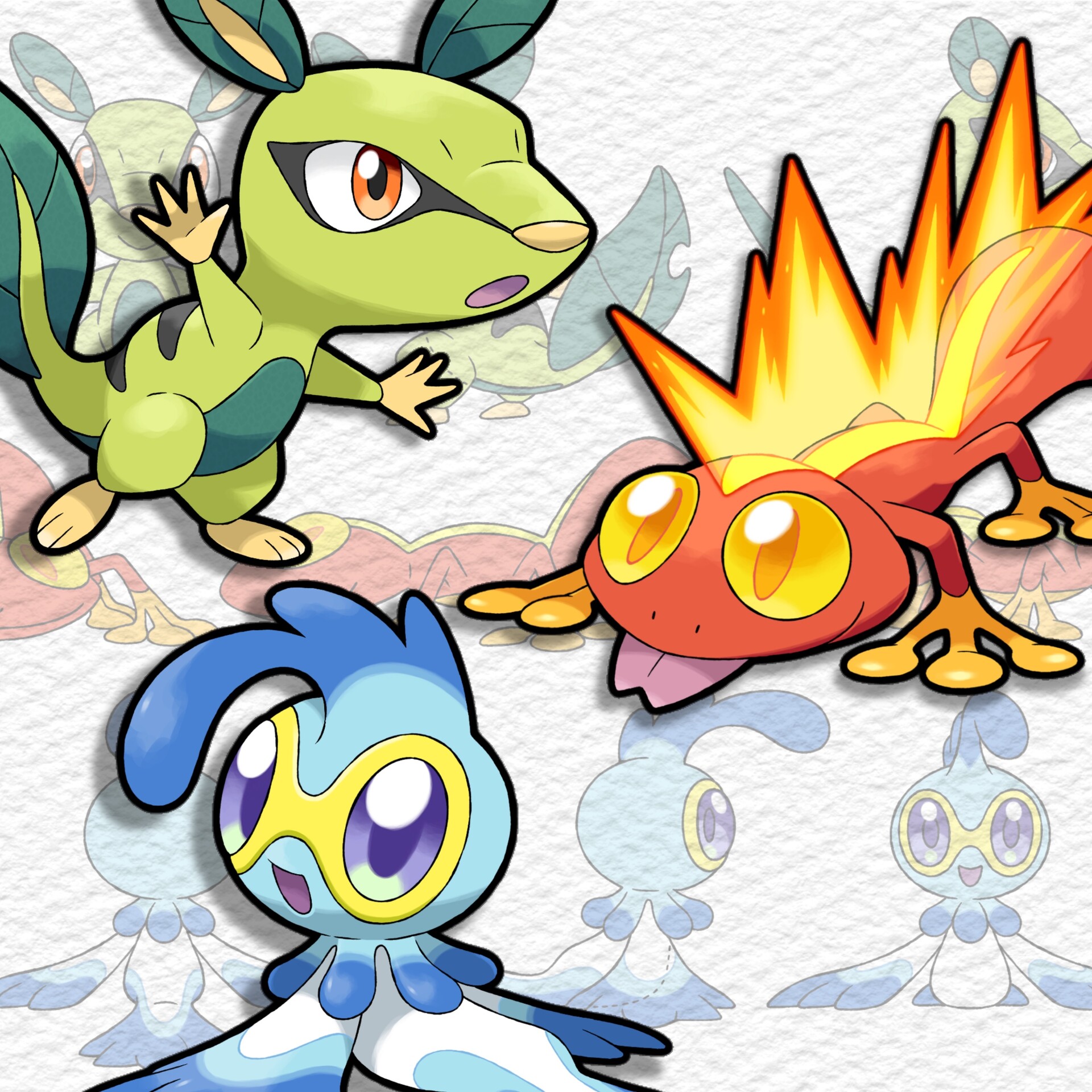 ArtStation - Fakemon Starter Trio