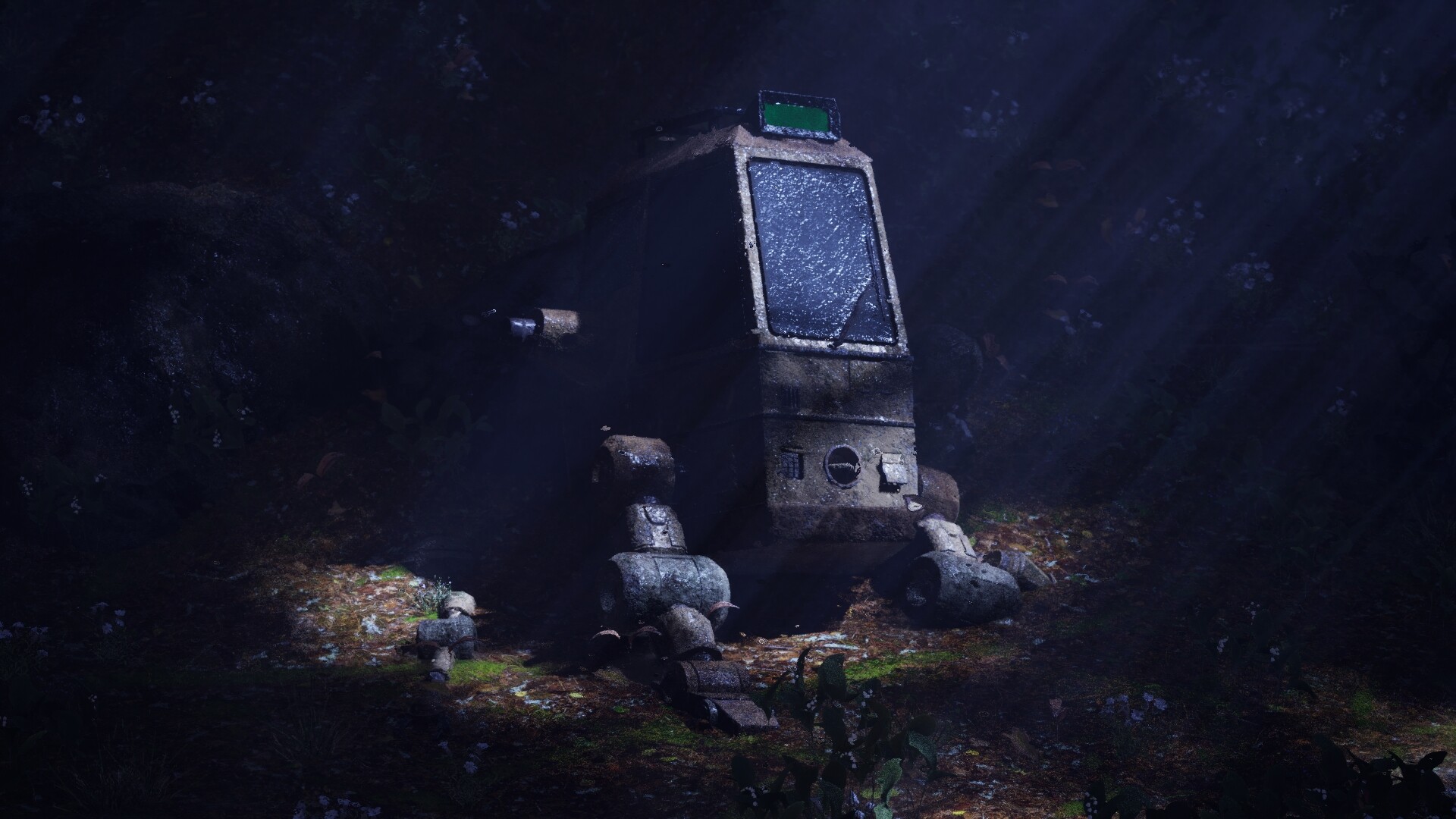 ArtStation - Scrapped robot in the forest