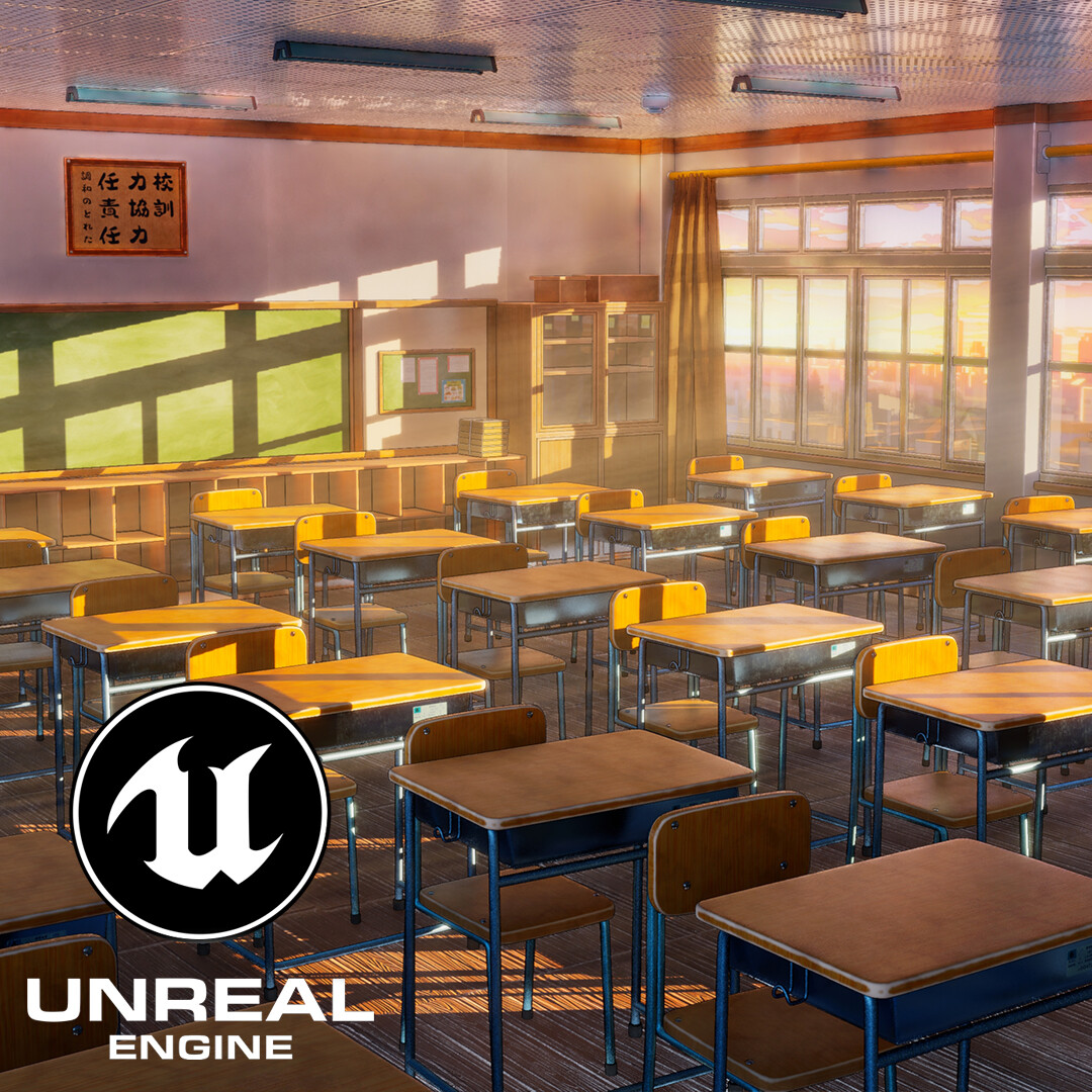 ArtStation - Japanese Classroom l 3D Environment