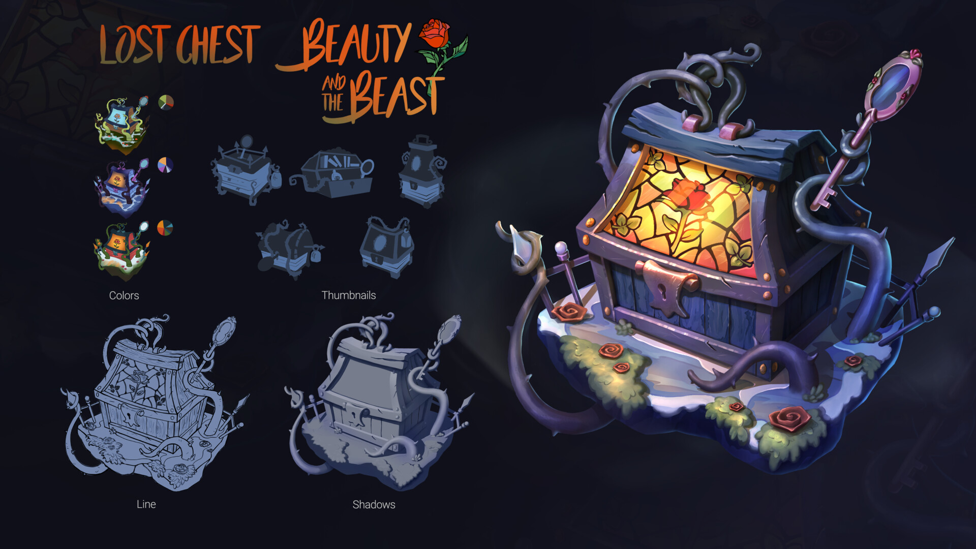 ArtStation - 2d illustration of Lost Chest Beauty and The Beast