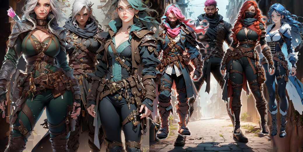 ArtStation - 361 Various Anime Fantasy Rogue Assassin Outfit Character ...