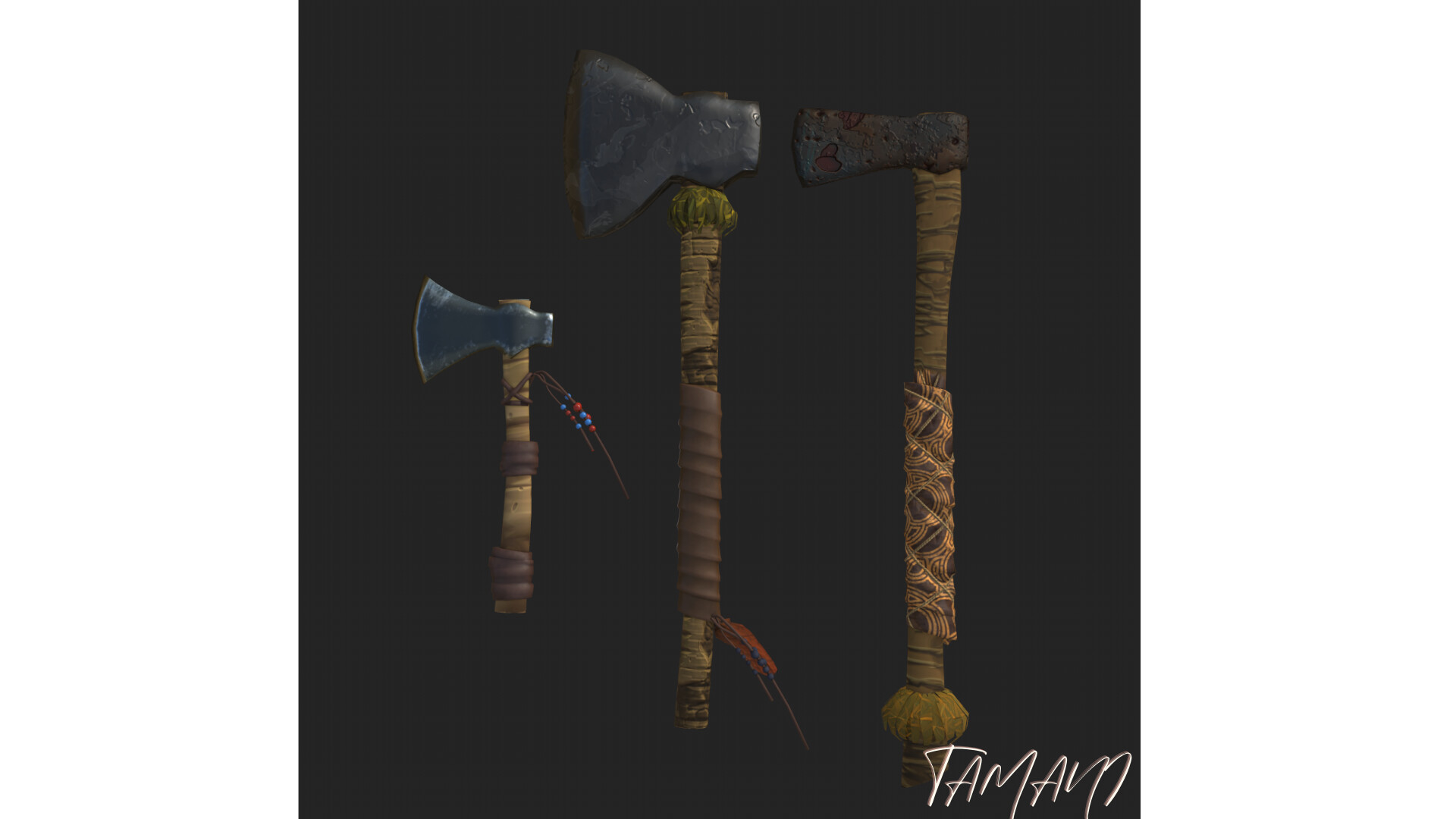 ArtStation - Stylized Axes (Game Ready)