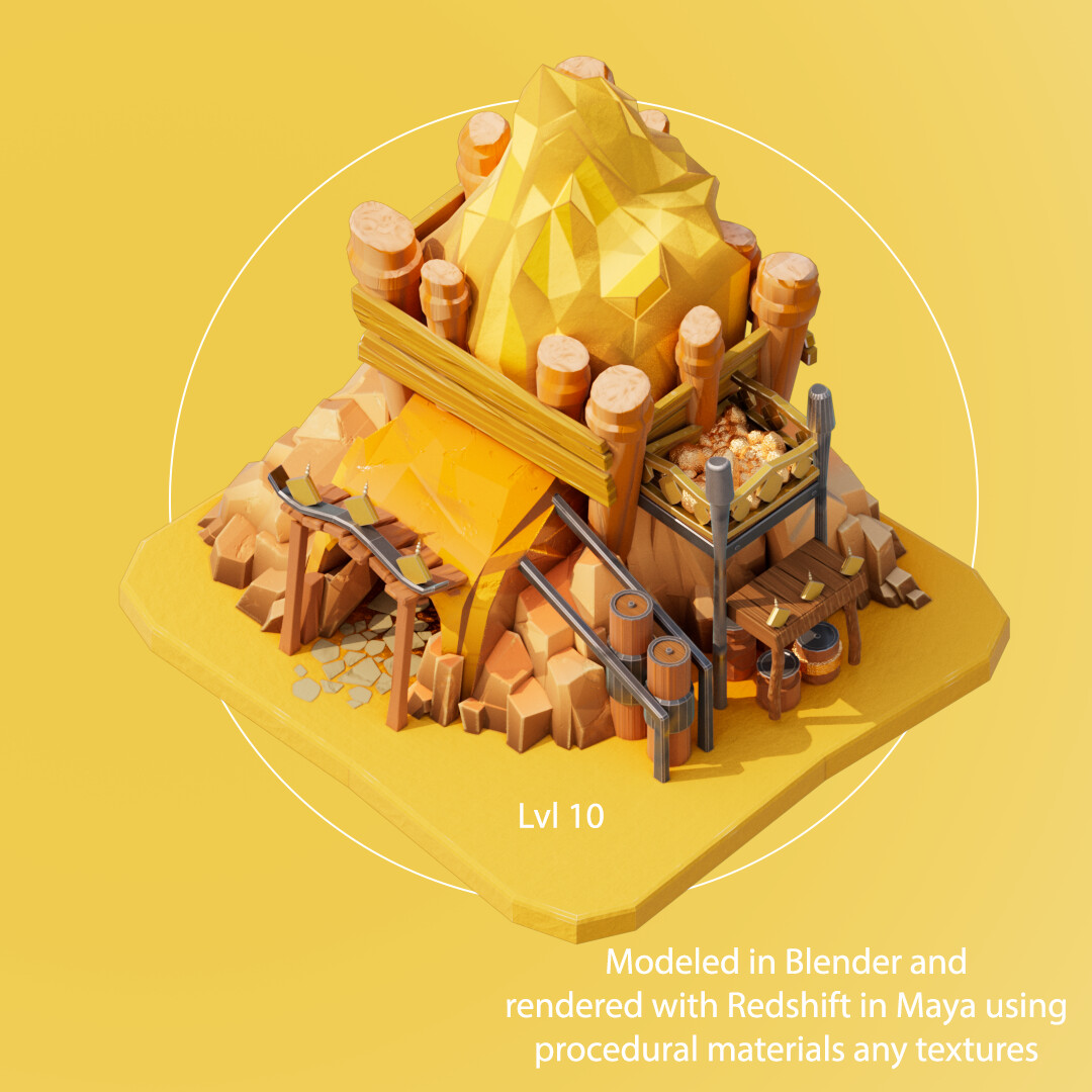 ArtStation - Gold Mine Buildings