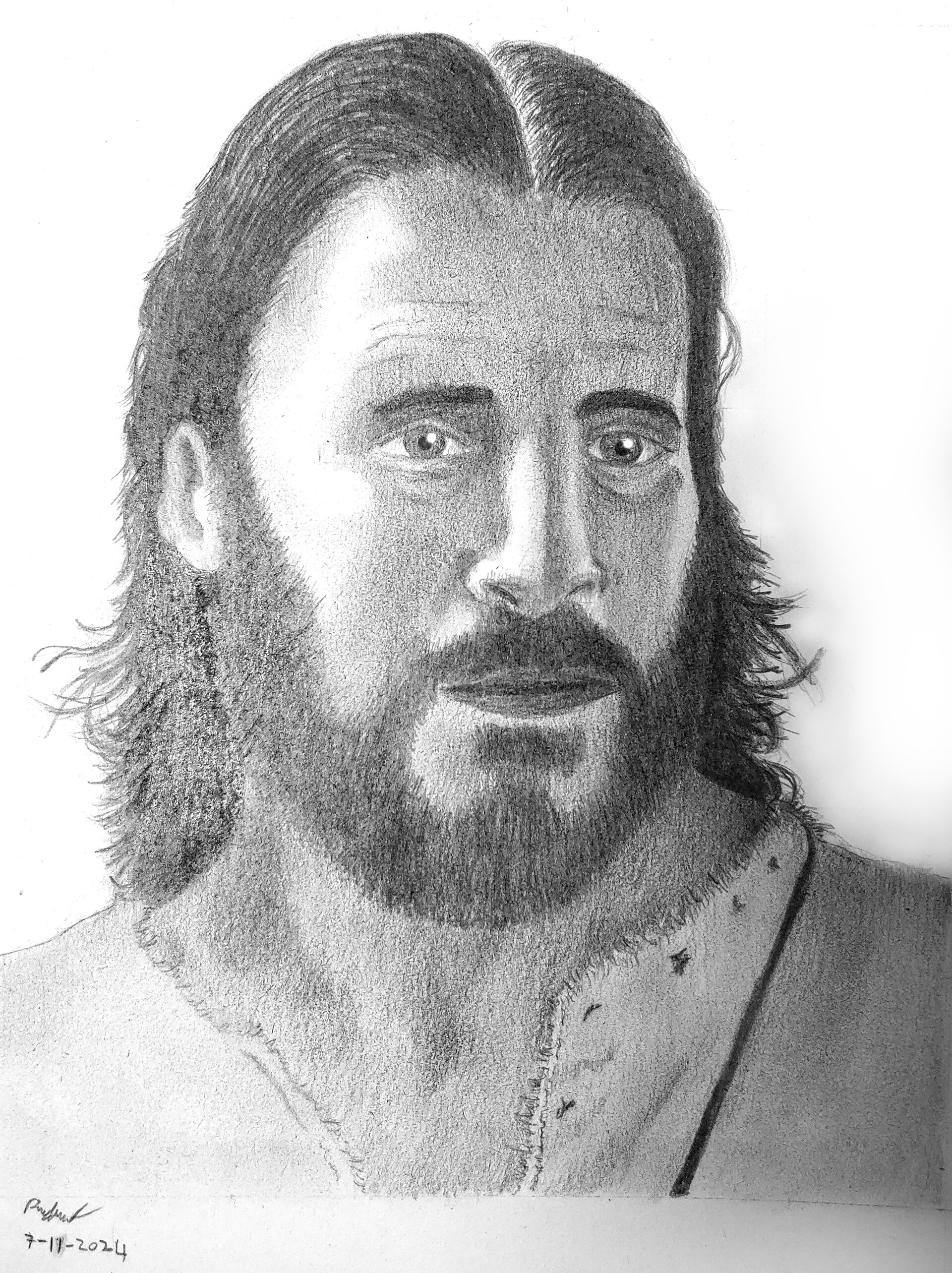 ArtStation - Jesus-The Chosen: Portrait Drawing (Actor Jonathan Roumie)