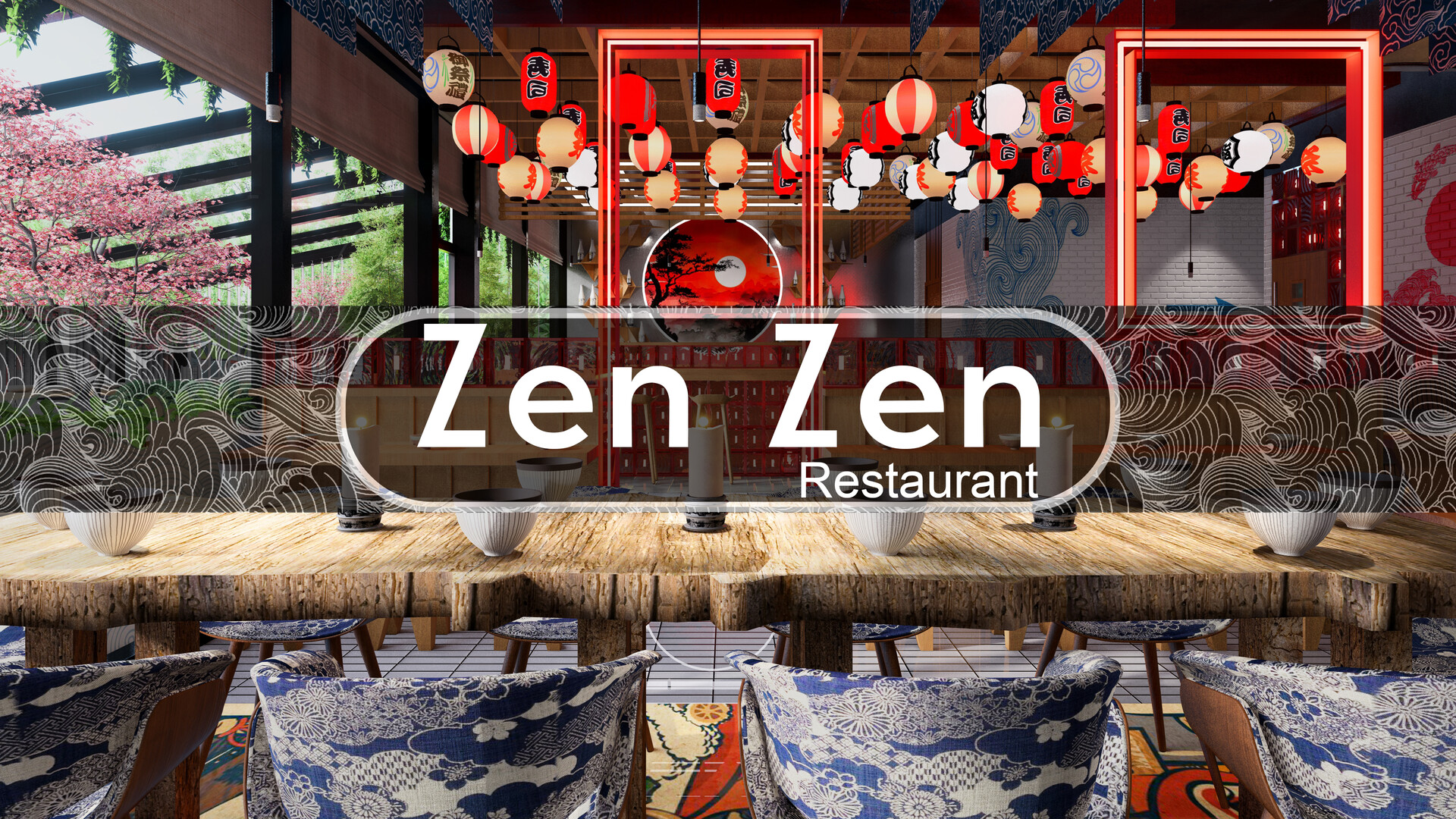 ArtStation - Zen Zen Restaurant | Interior Design and Visualisation