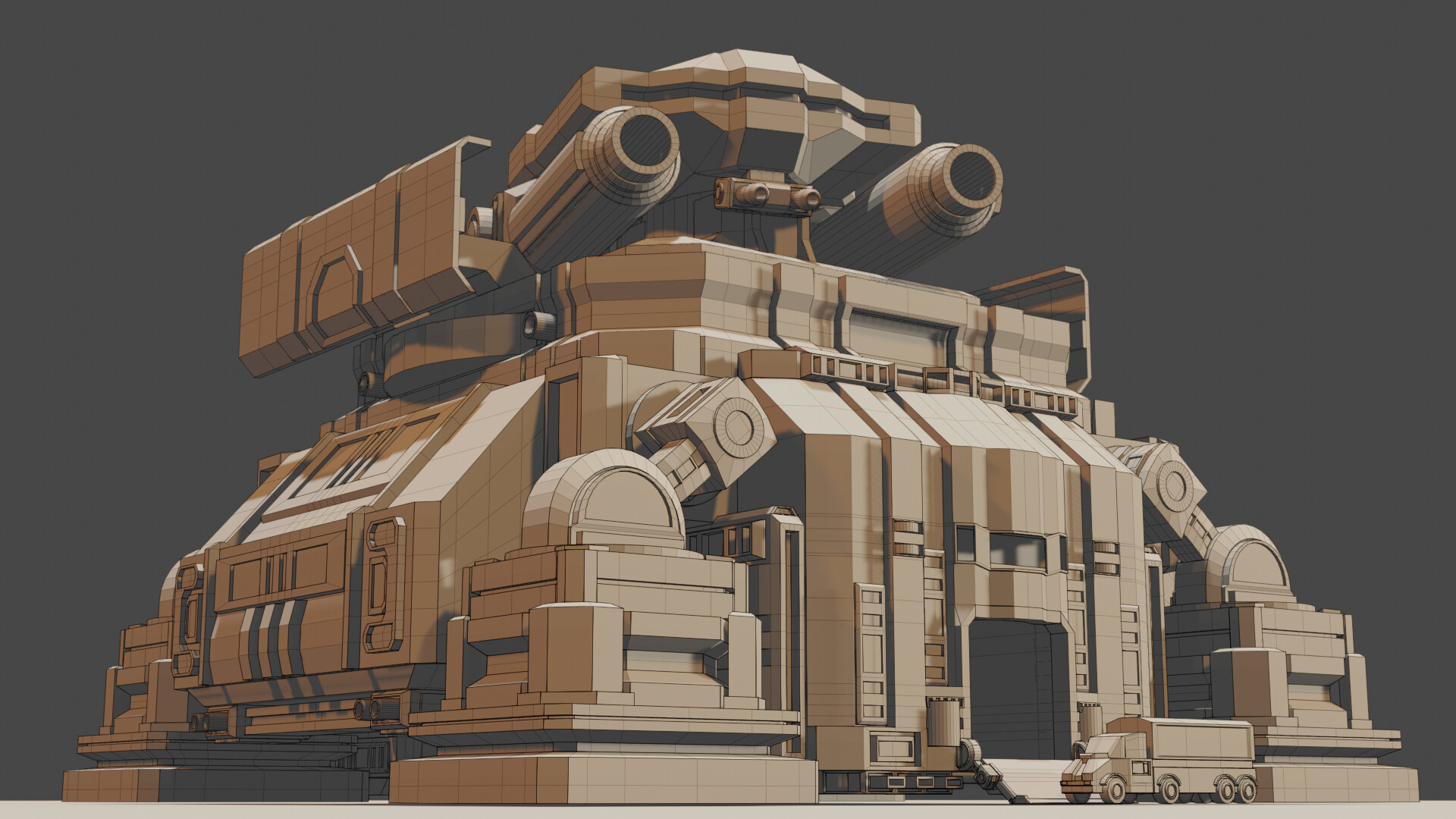 ArtStation - Defense Center 防卫中心 | Semi finished building model