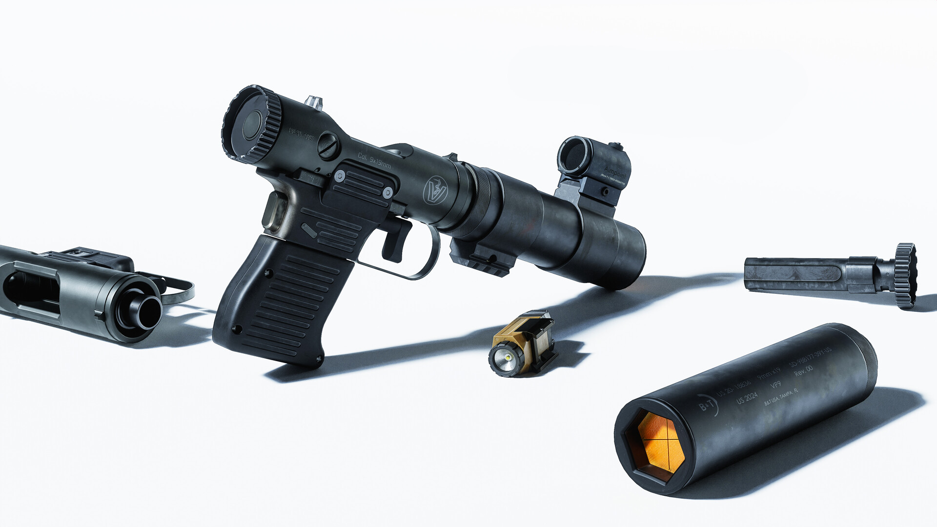 ArtStation - B&T VP9 Welrod 9mm Silenced Pistol