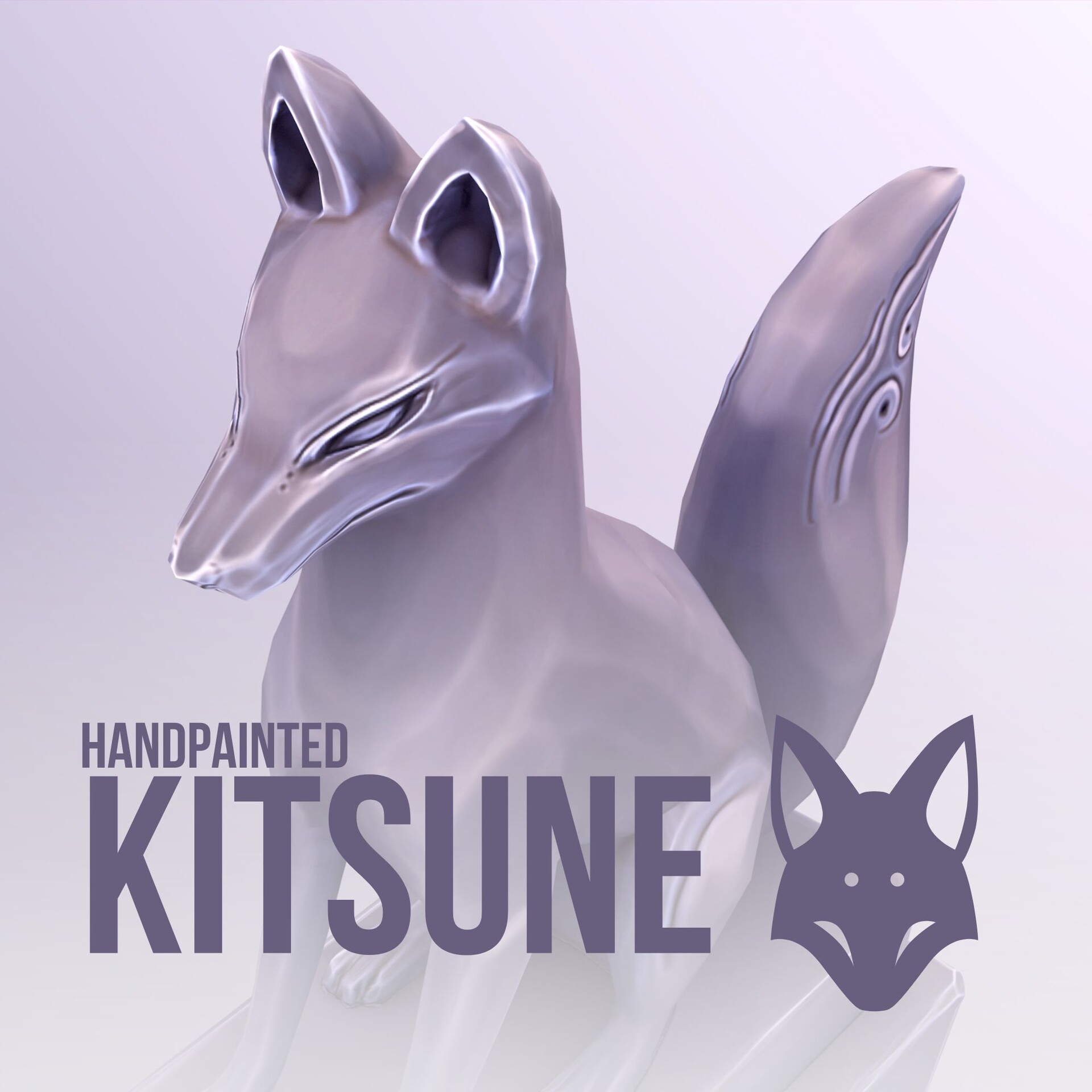 ArtStation - Handpainted Kitsune Statue
