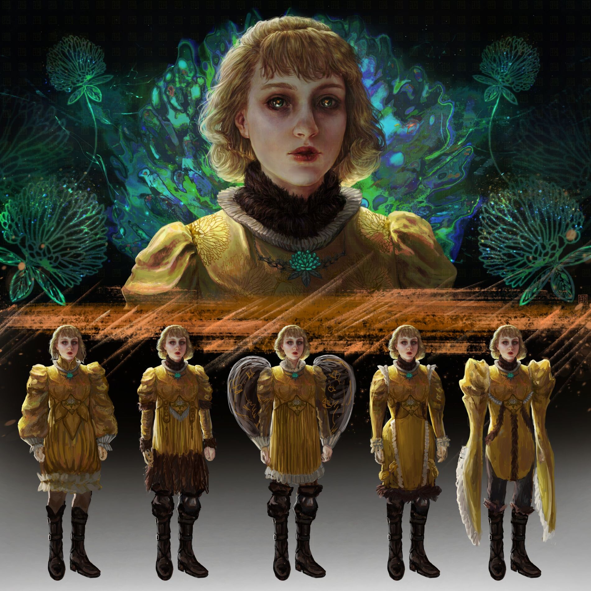 ArtStation - Golden clover flower