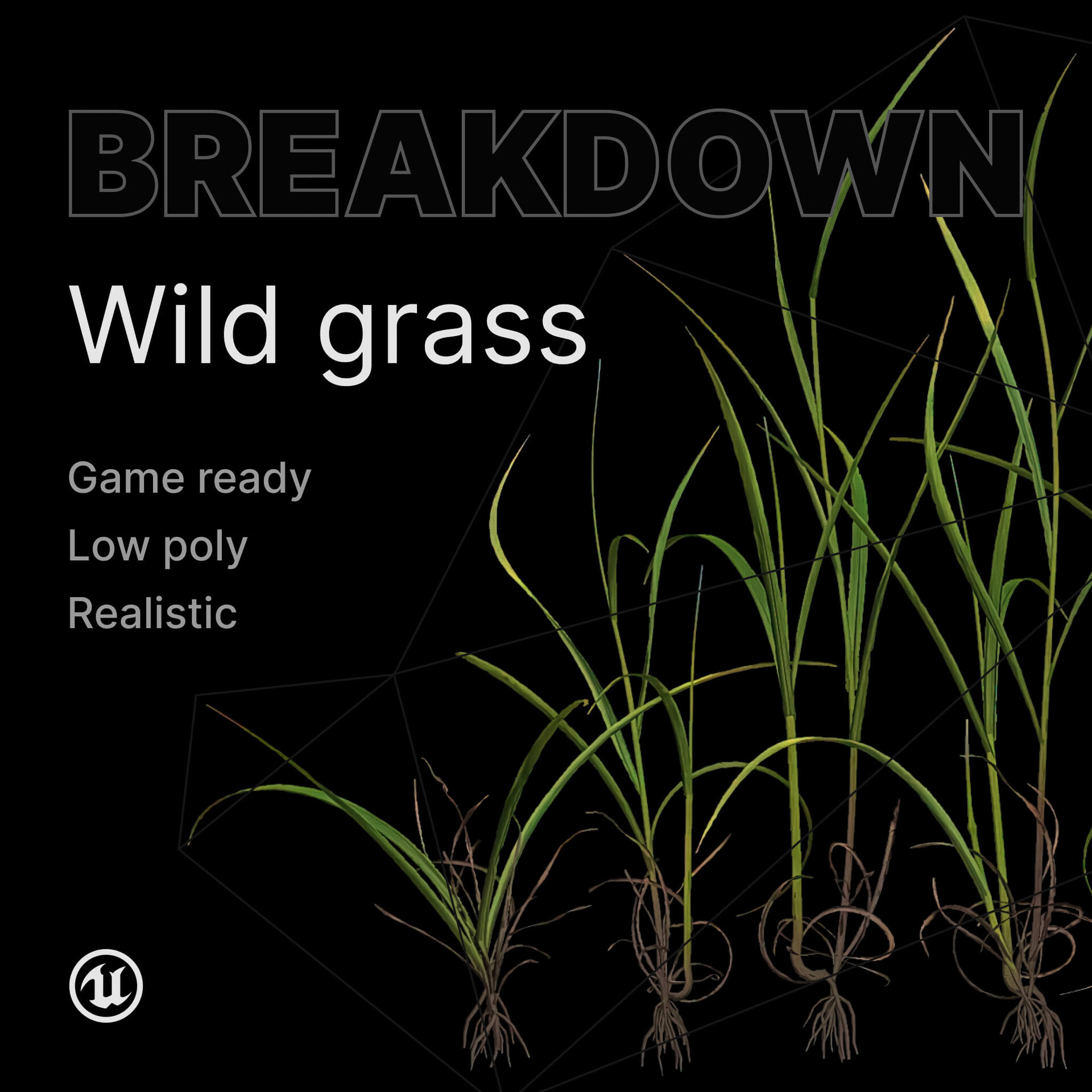 ArtStation - Wild blade grass low poly foliage assets breakdown