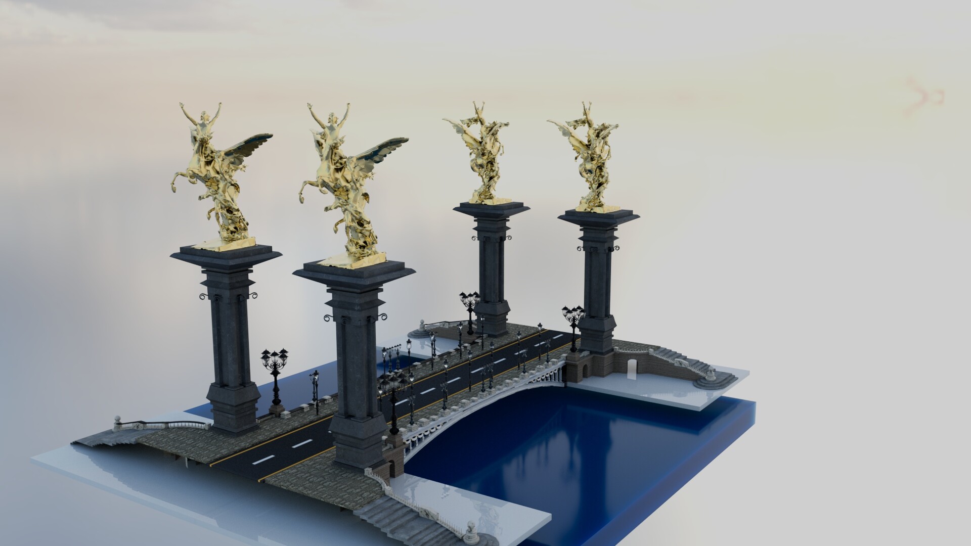 ArtStation - Timeless Elegance: The Pont Alexandre III Bridge in 3D