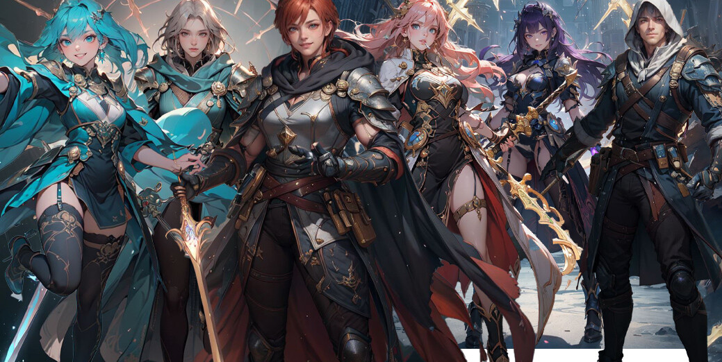 ArtStation - 384 Various Anime Blade Master Warrior Character Character ...