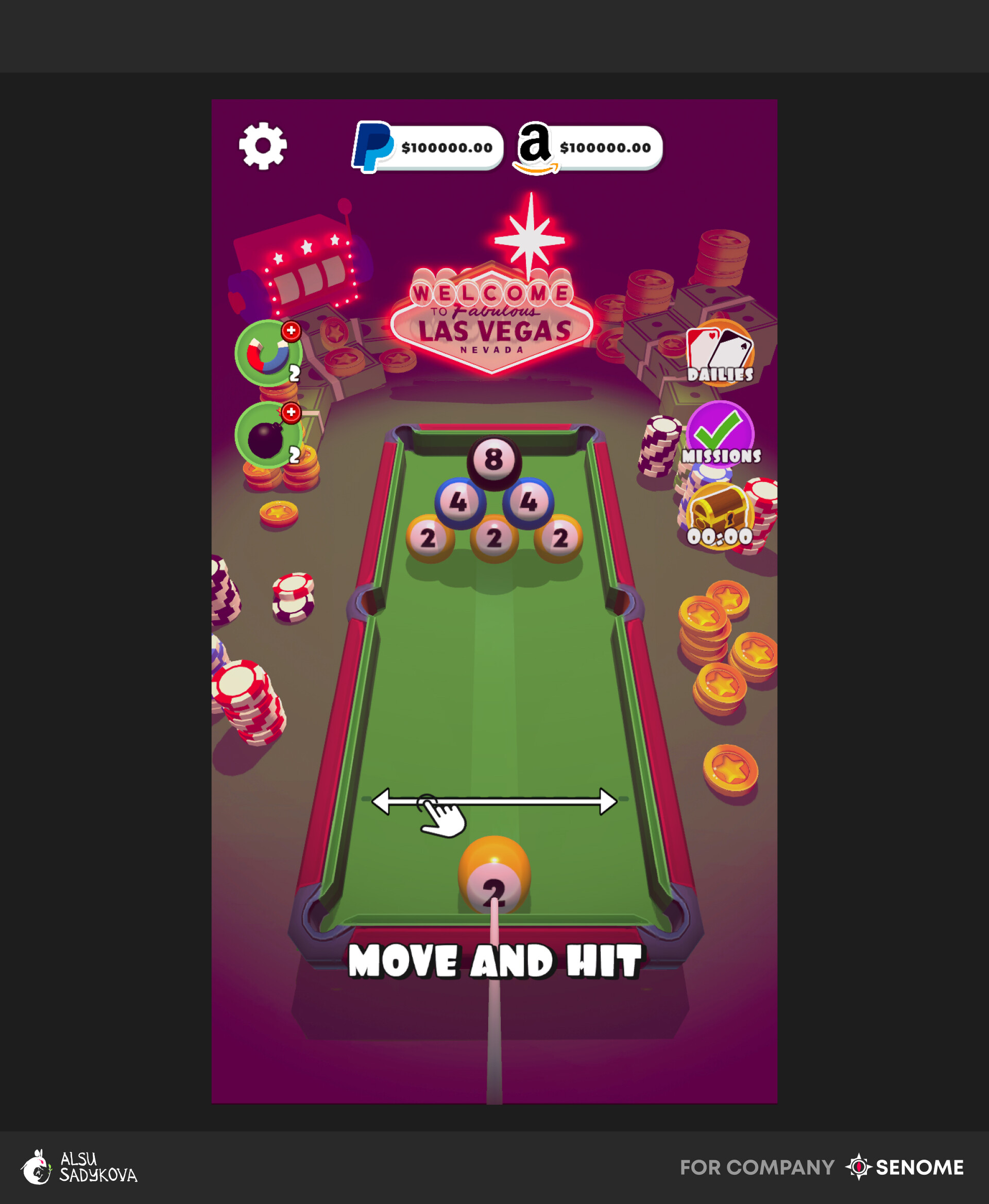 ArtStation - Billiard 2048: Pushing Master (UI, level design ...