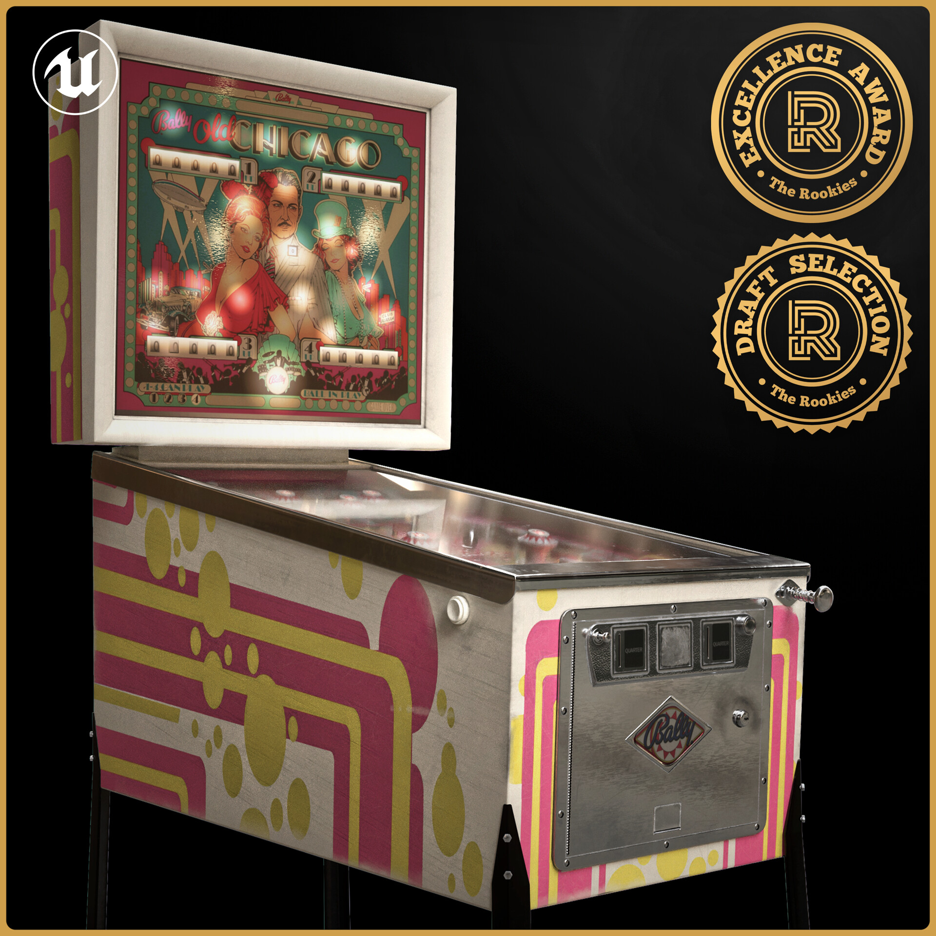 ArtStation - Hero prop - Bally Old Chicago Pinball Machine