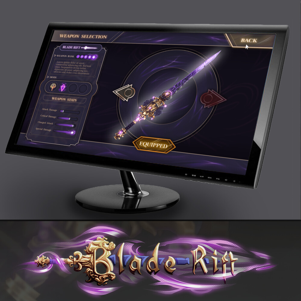 ArtStation - Fake UI Screen "Choose your weapon"