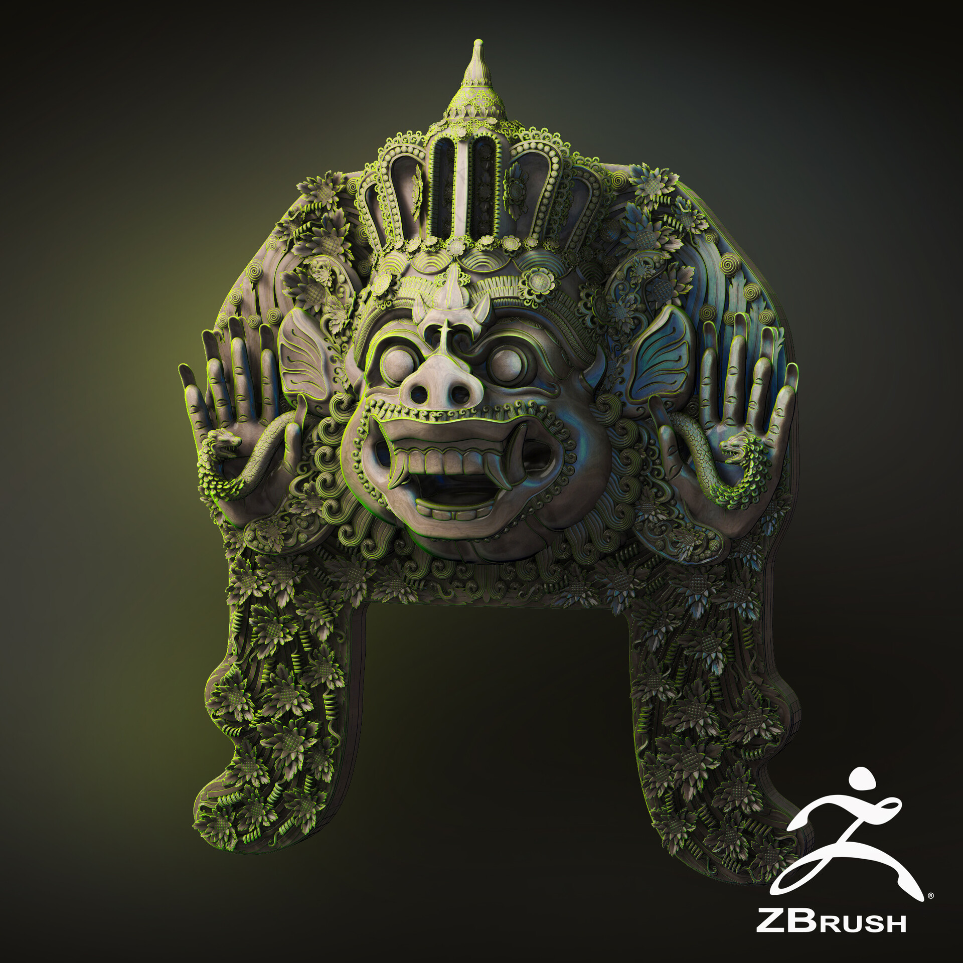 ArtStation - Bhoma Portalway Prop Sculpting - Minara - Bali-Inspired