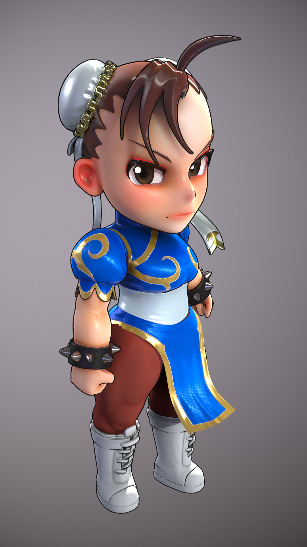 ArtStation - Chun-Li Chibi - 3D Model (Pocket Fighter Style)