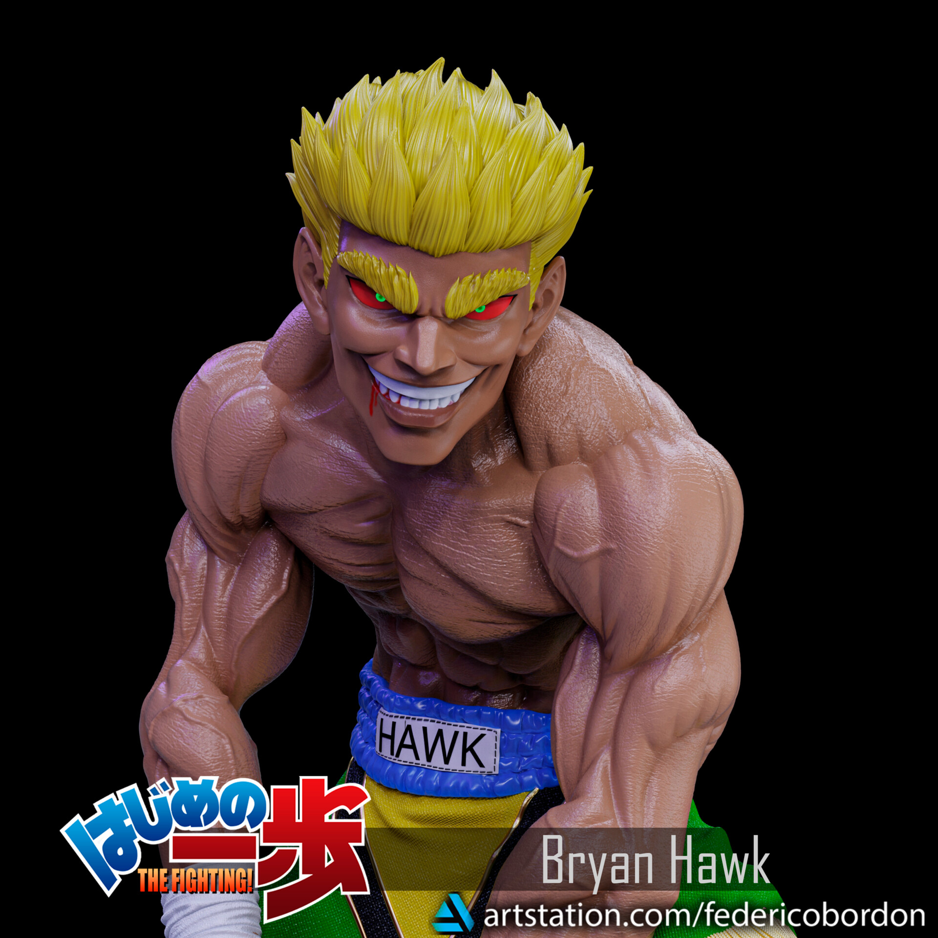 ArtStation - BRYAN HAWK fan art (hajime no ippo)