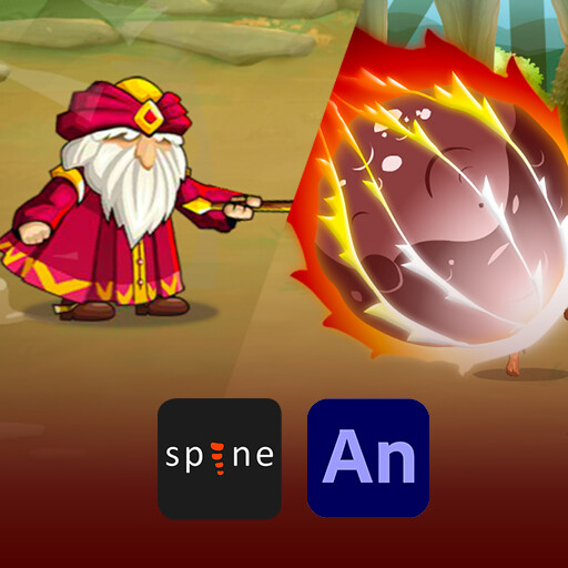 ArtStation - VFX 2D / Concept 3 attacks / Spine+Animate