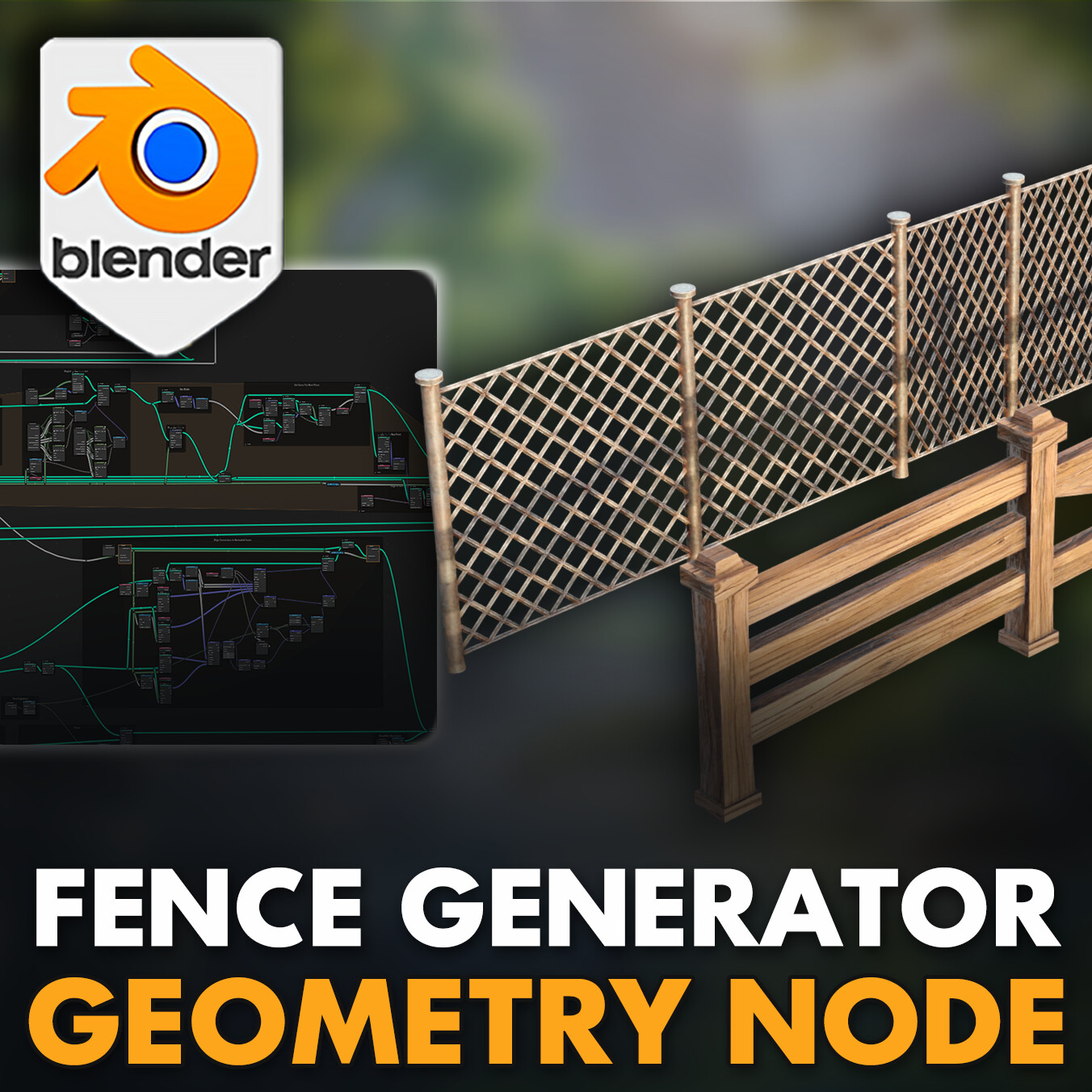 3D Tudor - 3D Tudor Blender Fence Geometry Node - Effortless Custom Fence Builder